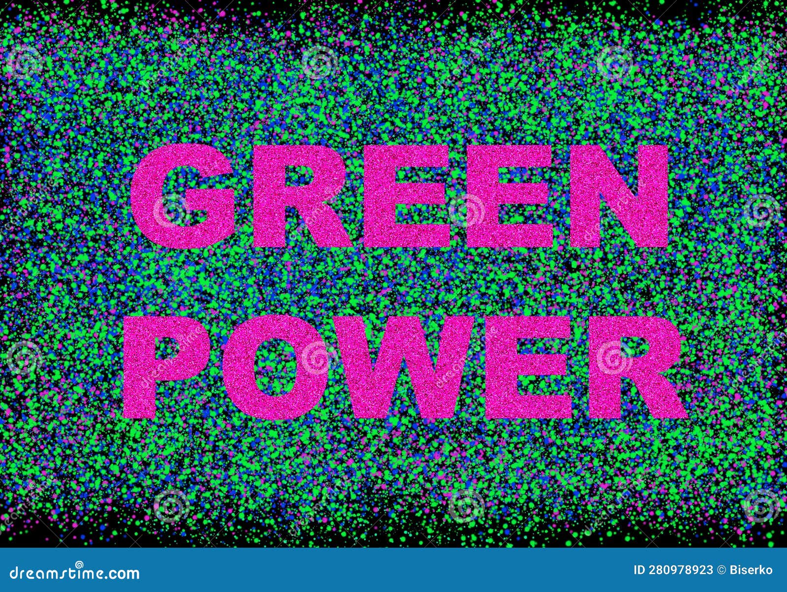 Illustration of the Words Green Power Stock Illustration - Illustration ...