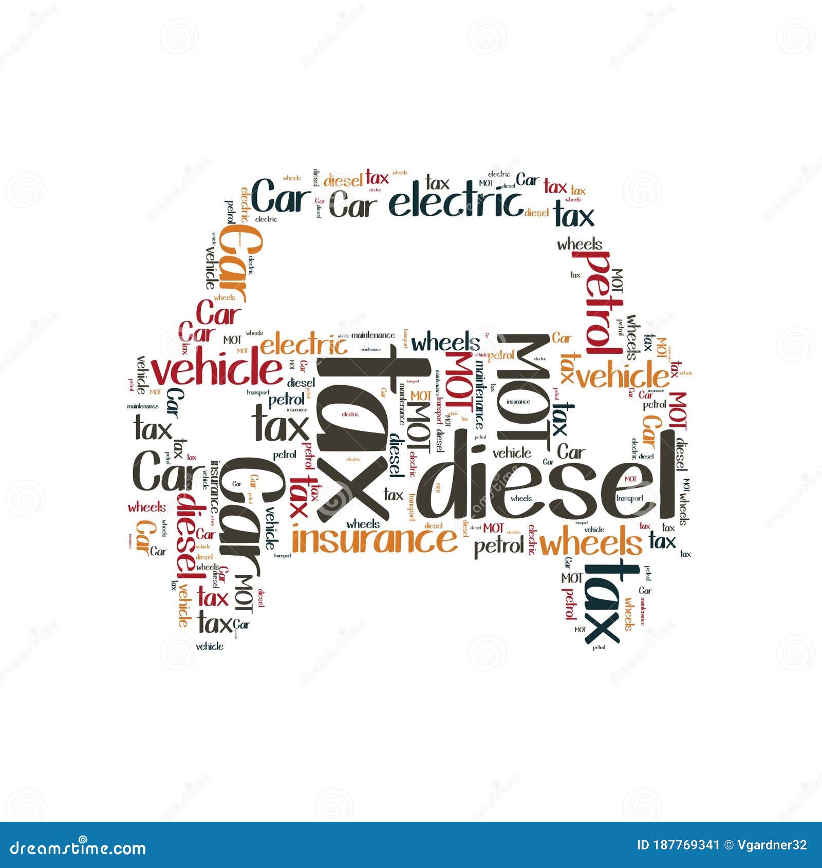 Illustration of Words Representing Cars Stock Illustration ...
