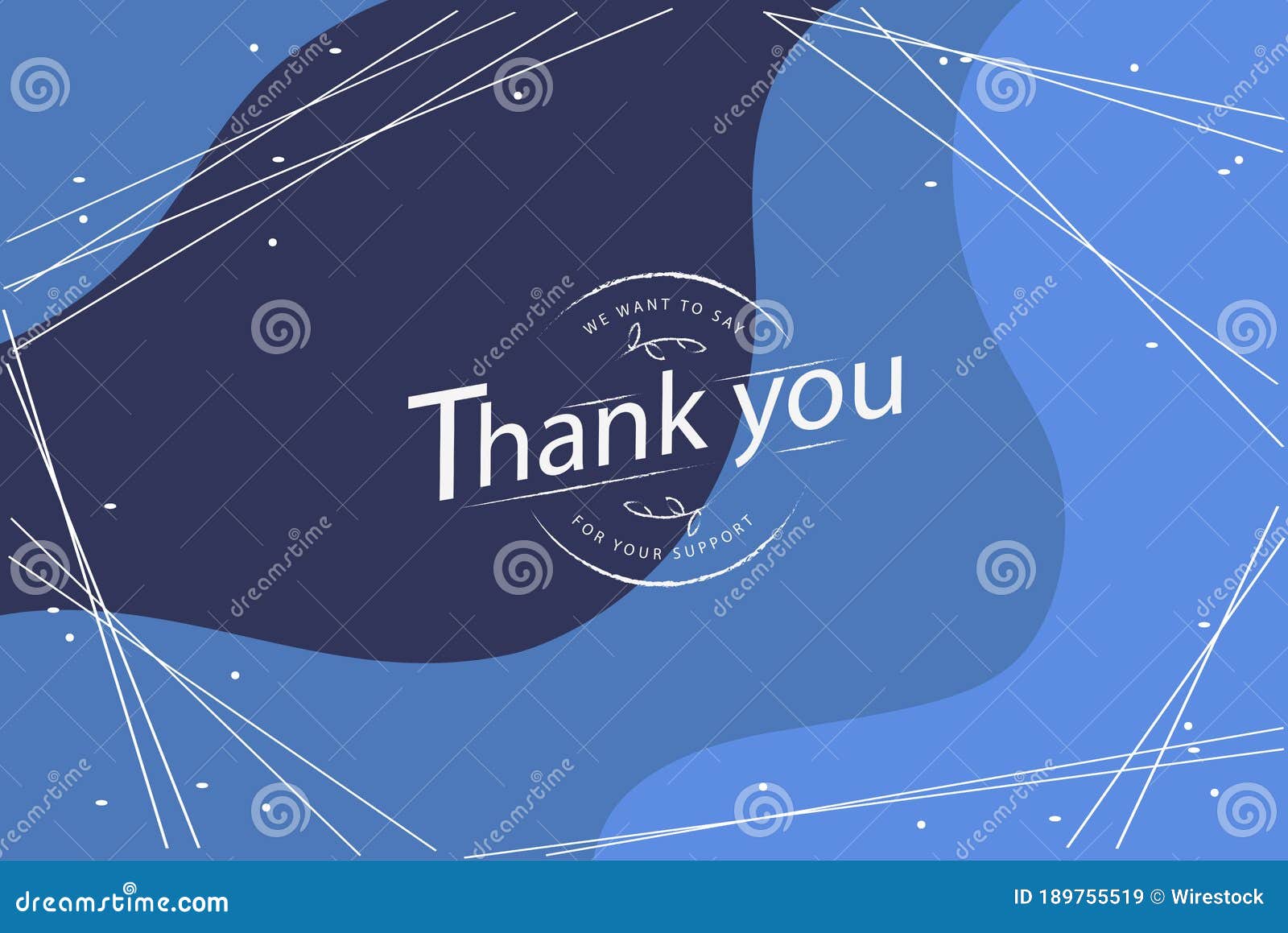 Illustration of the Words "Thank You " Behind a Blue Background Stock ...