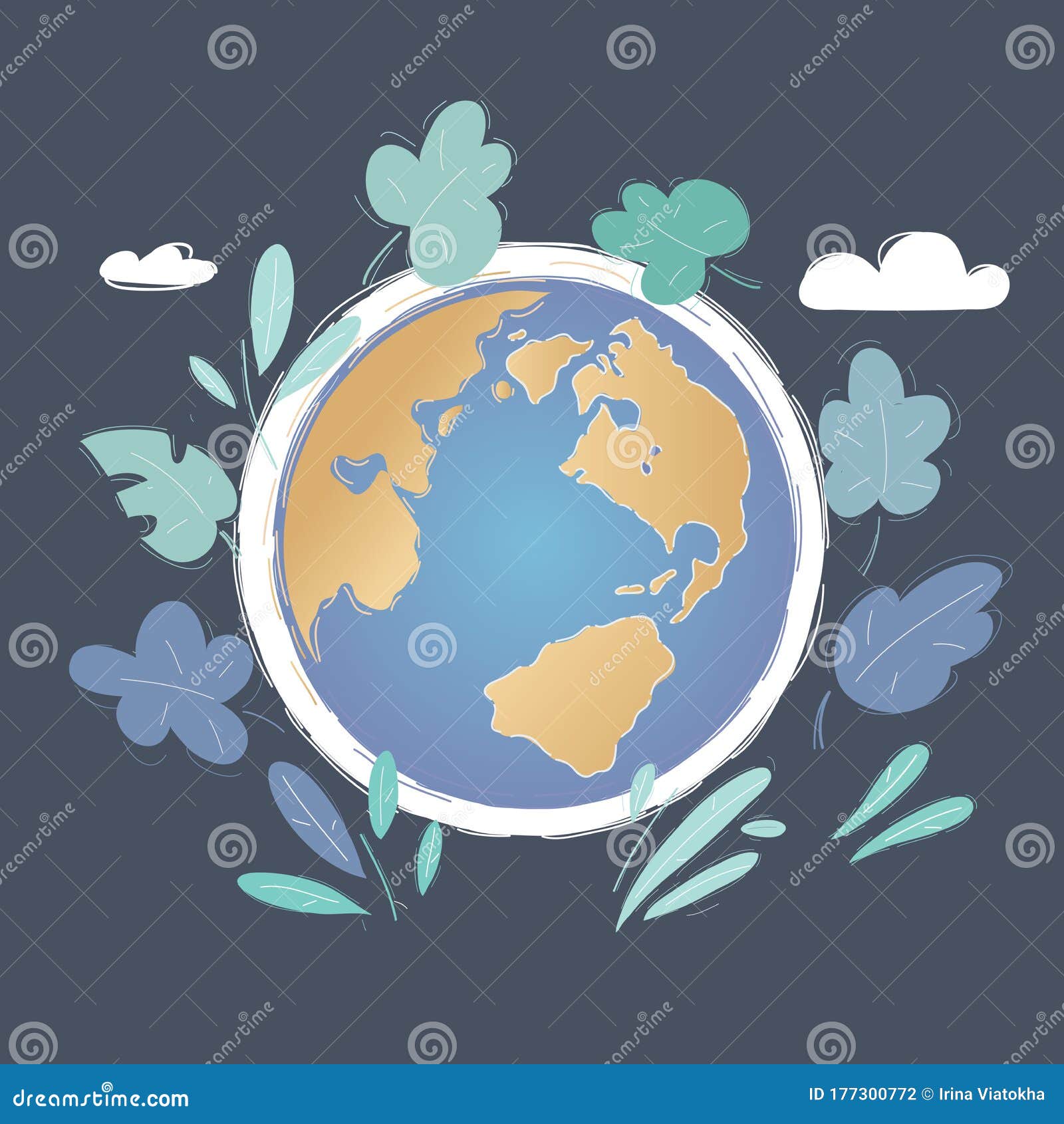 Illustration of World Globe on Dark Background. Stock Vector ...
