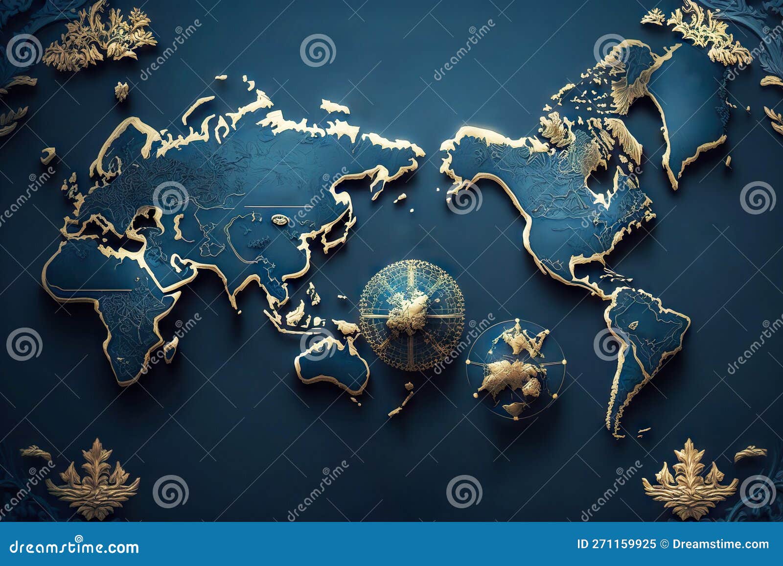 Illustration of the World Map Stock Illustration - Illustration of ...
