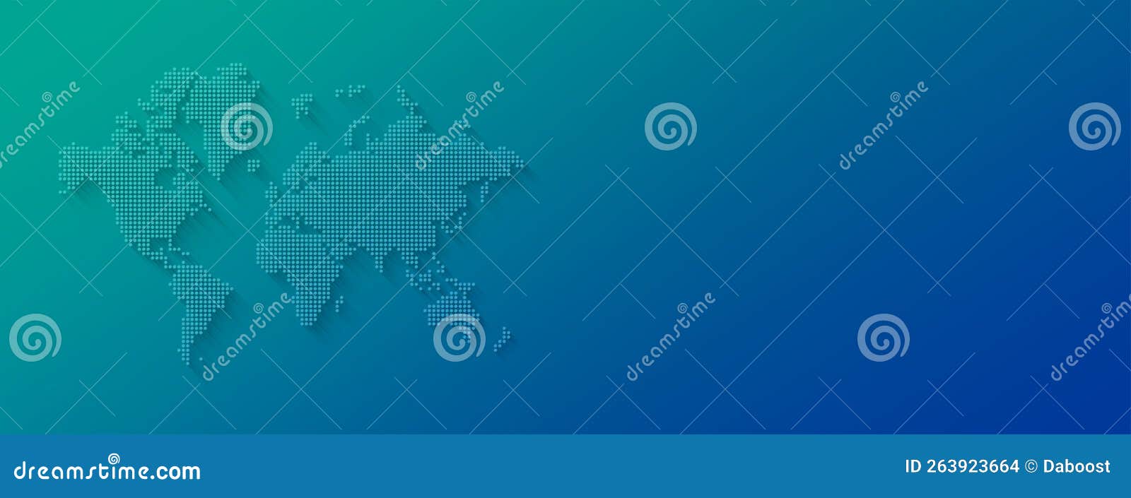 Illustration of a World Map Made of Dots on a Blue Background ...