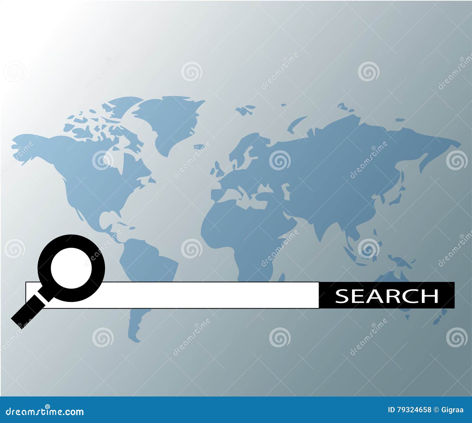 Illustration of World Map with Search Bar Stock Illustration ...