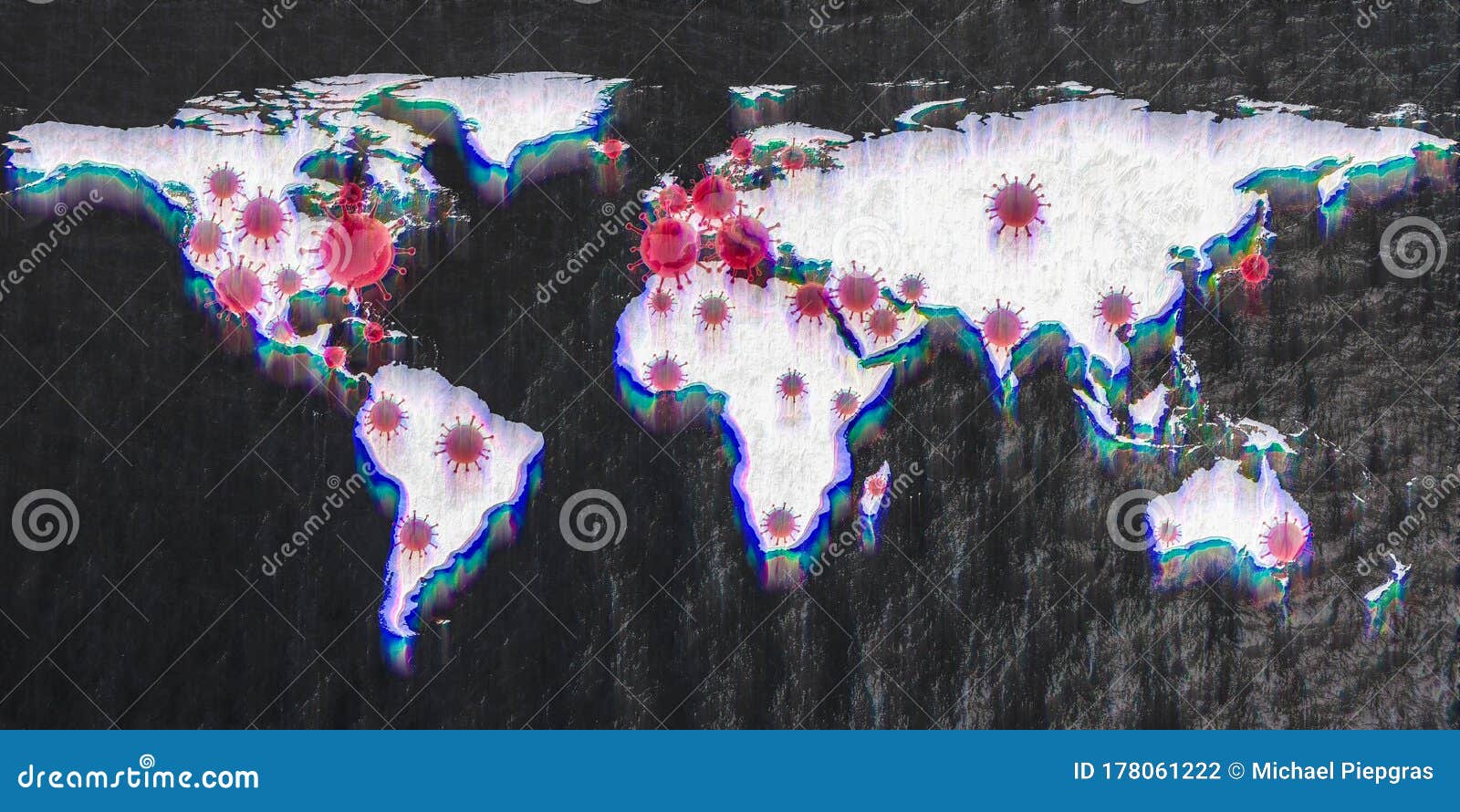 Illustration of a World Map View on Corona Virus Covid-19 Outbreak ...