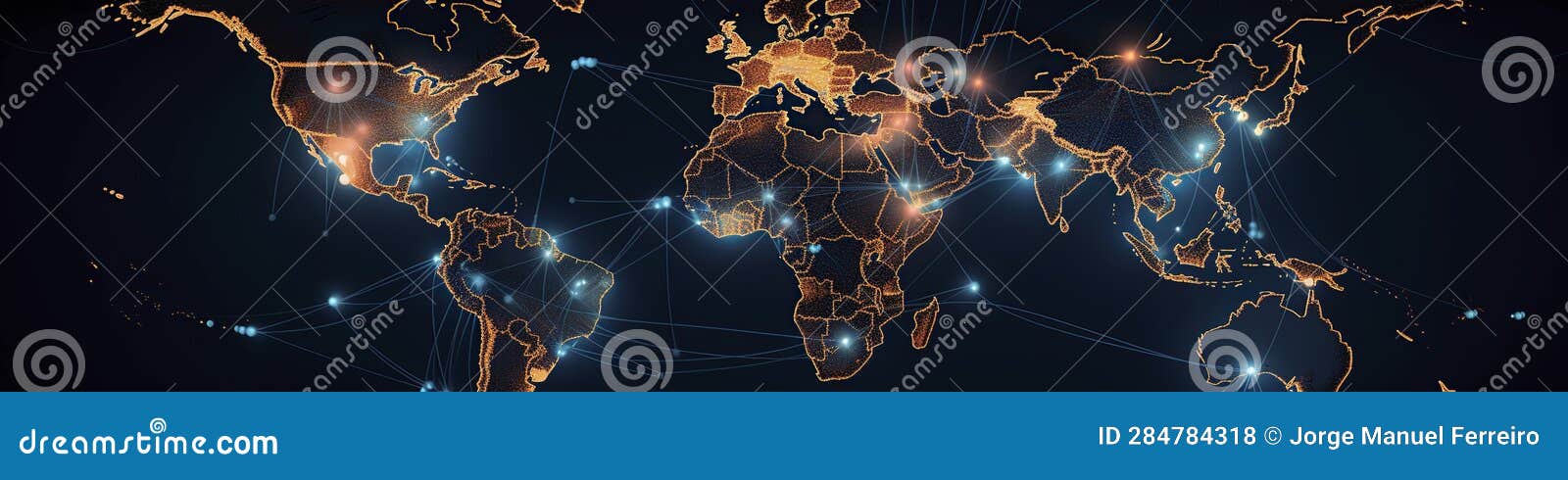 Illustration, World Planisphere, Website Header, Ai Generative Stock ...