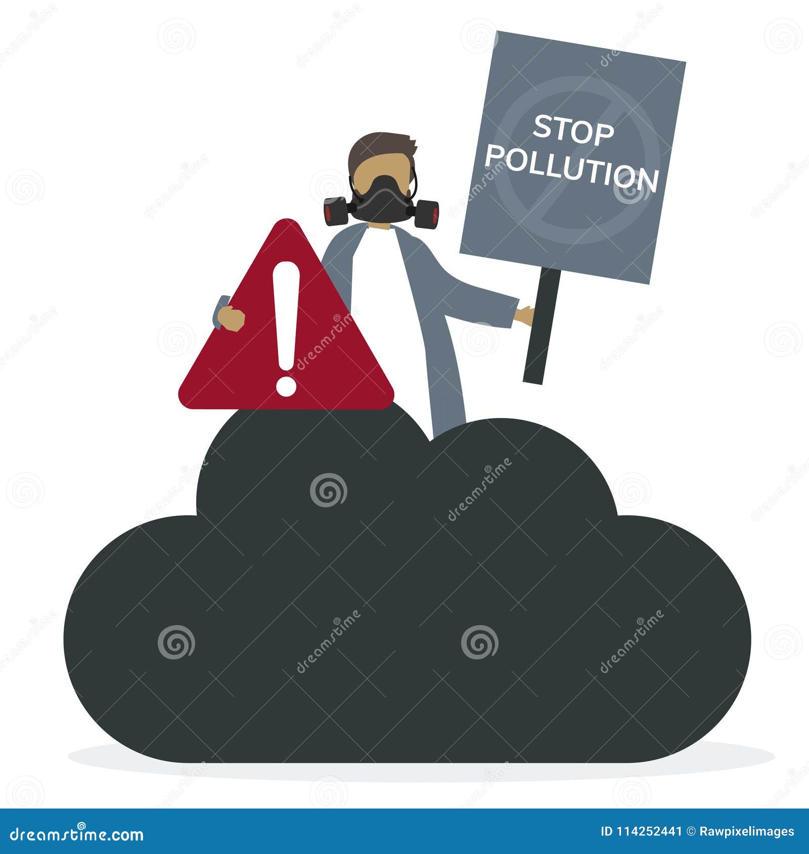 Illustration of World Pollution Protest Stock Illustration ...