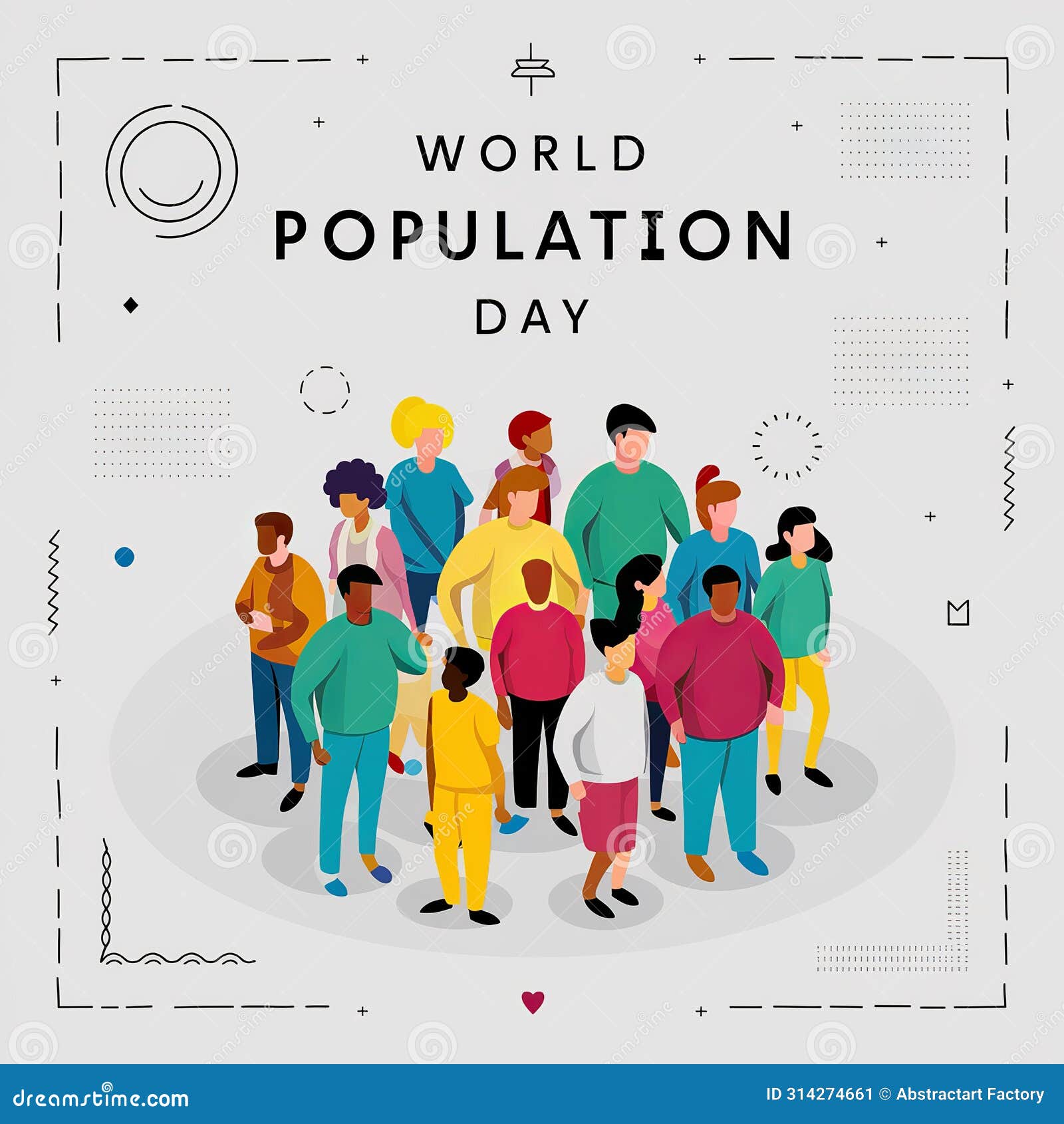 Illustration of World Population Day Concept, 11July. Explosion of ...