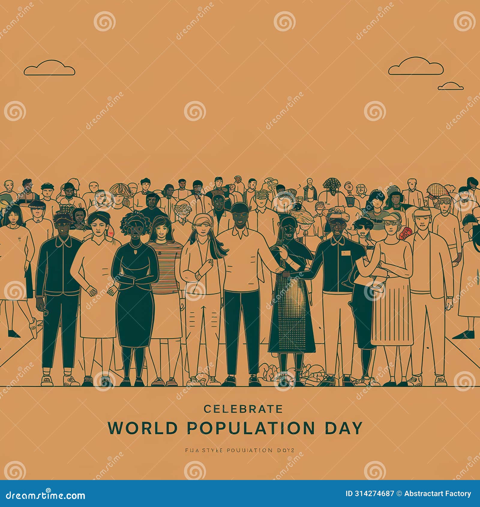 Illustration of World Population Day Concept, 11July. Explosion of ...