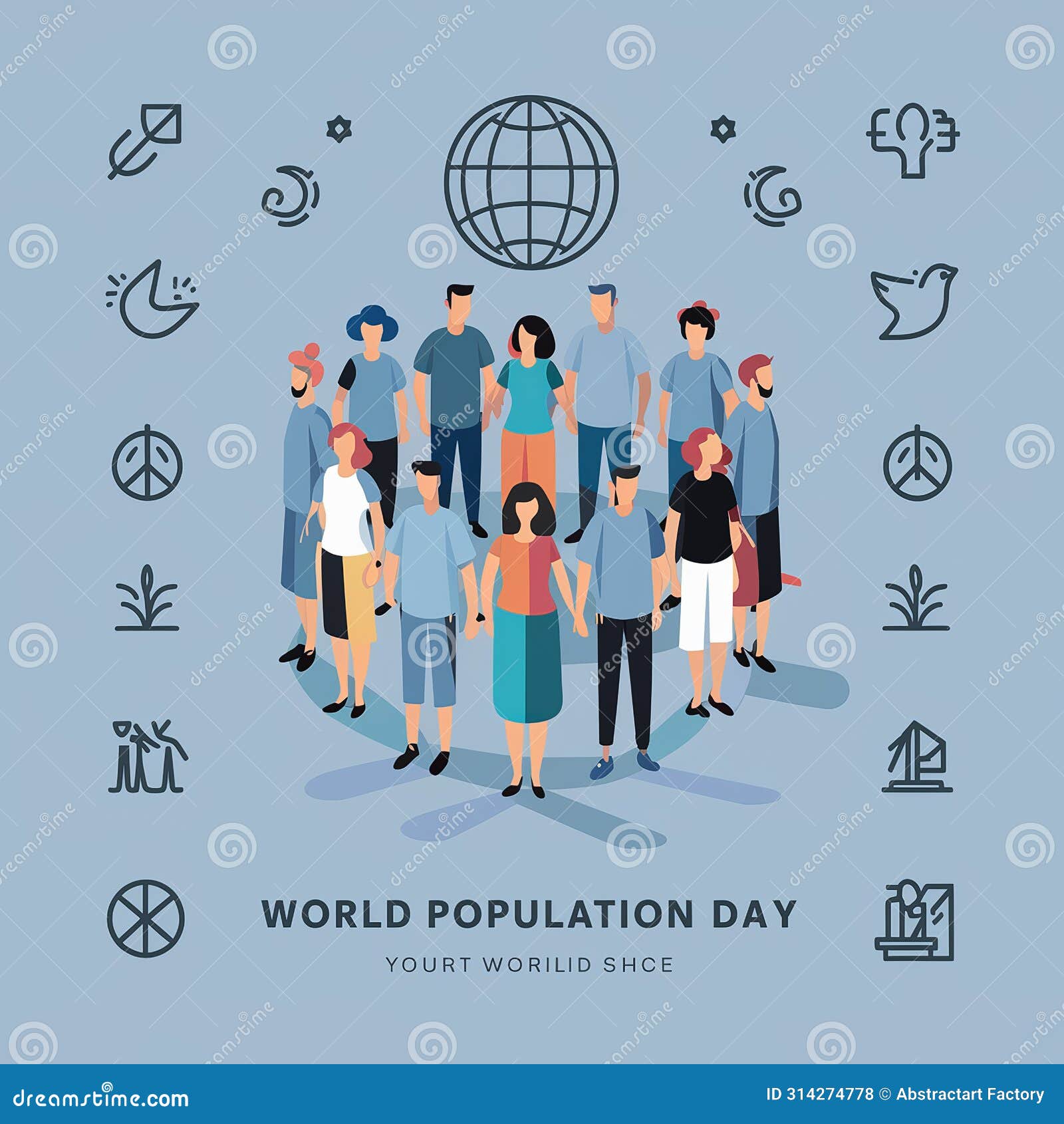 Illustration of World Population Day Concept, 11July. Explosion of ...