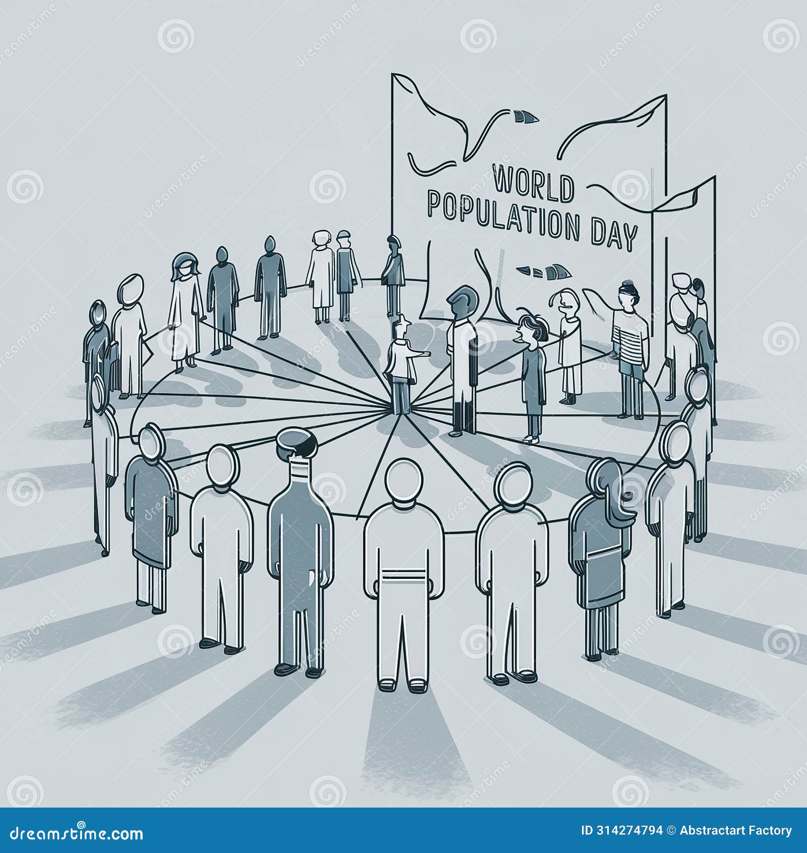 Illustration of World Population Day Concept, 11July. Explosion of ...