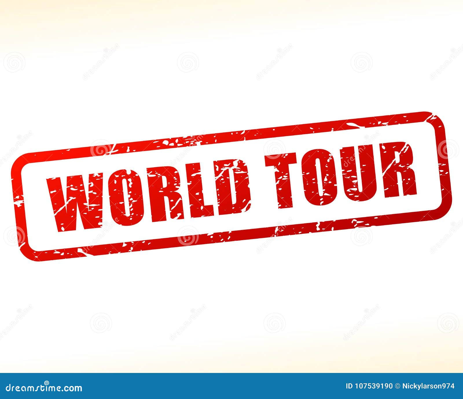 World tour red text stamp stock vector. Illustration of design - 107539190