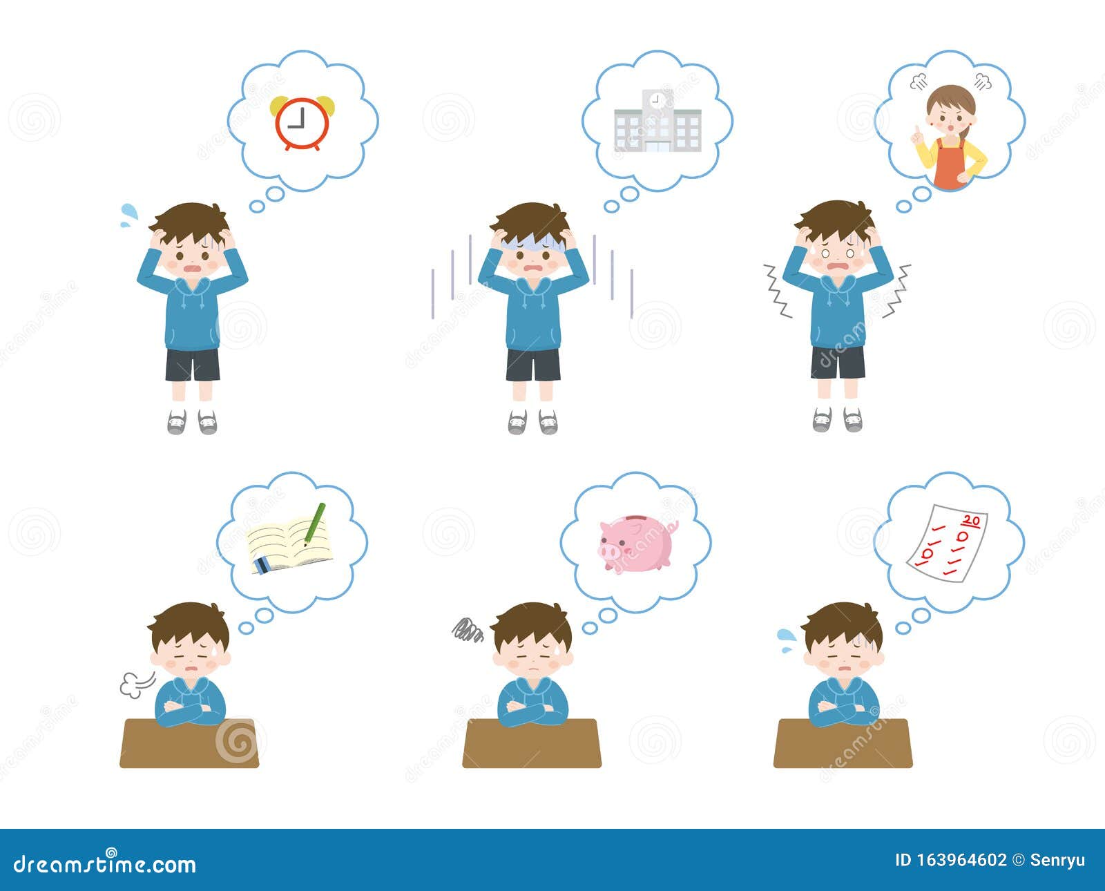 Worry boy1 stock vector. Illustration of face, people - 163964602