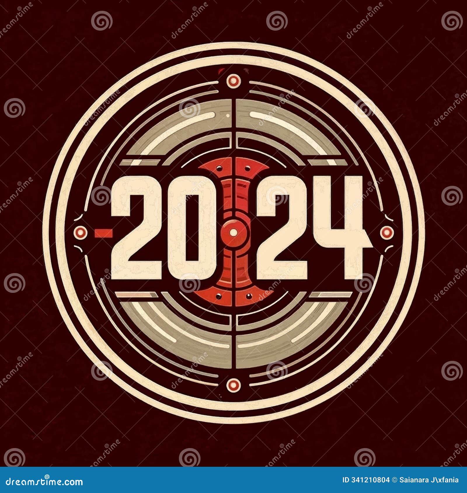 Illustration Image Year 2024 Separated. Stock Illustration ...