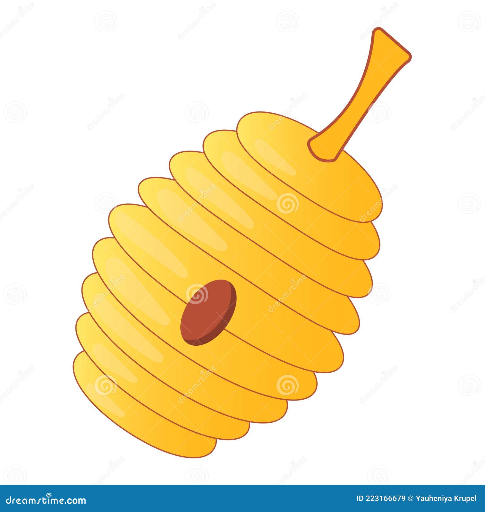 Illustration of a Yellow Beehive in a Flat Style. Stock Vector ...