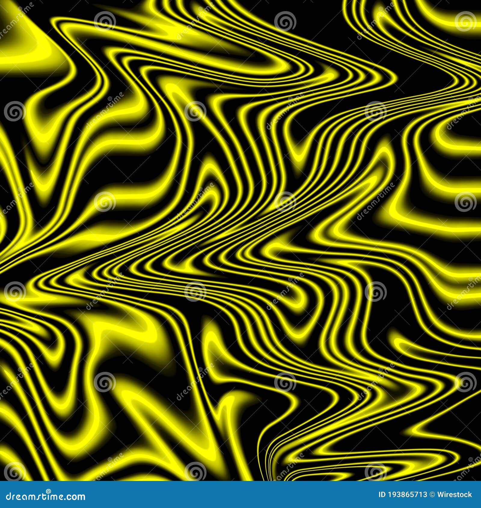 Illustration of Yellow and Black Abstract Wavy Patterns Stock ...