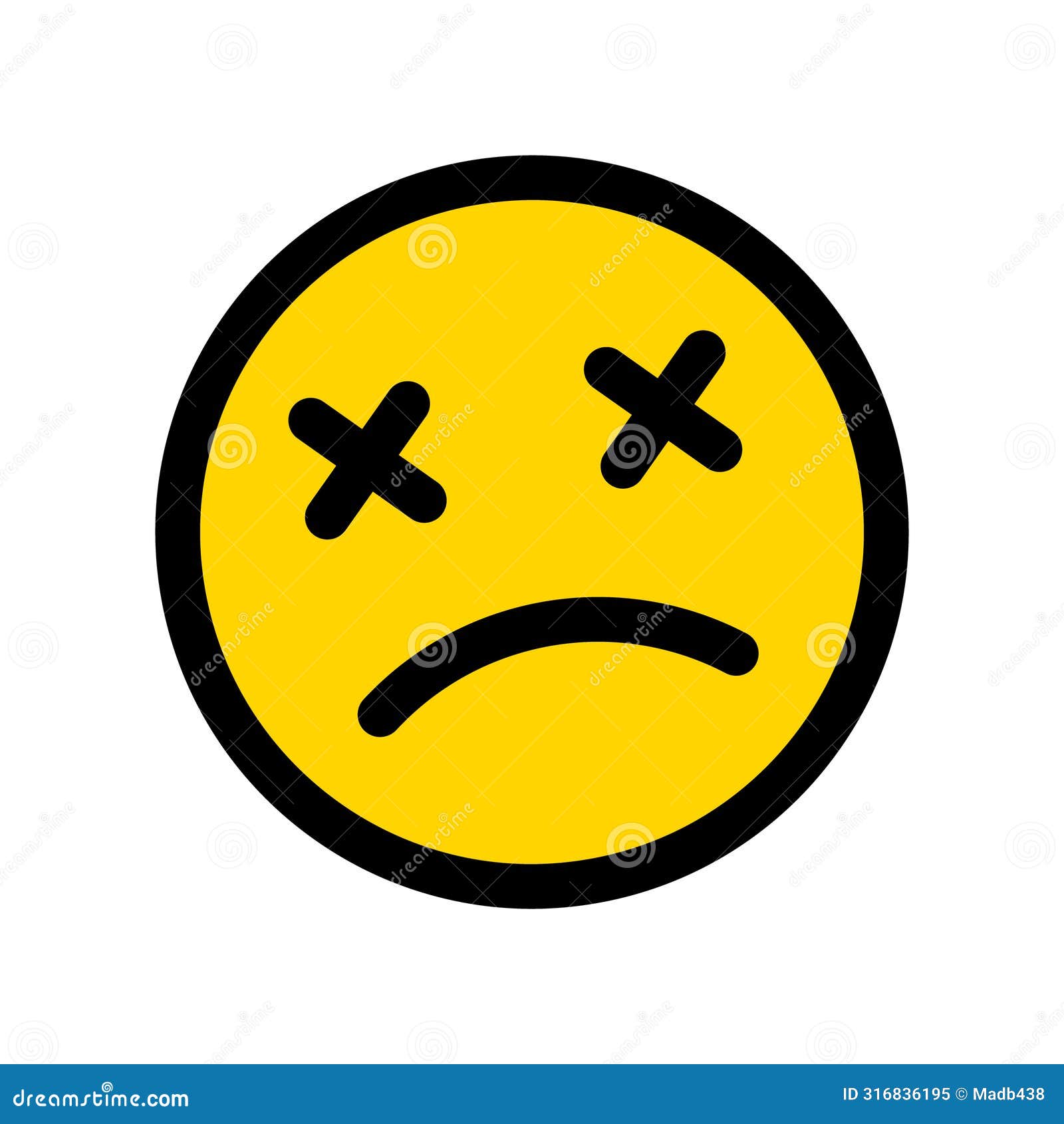 Illustration of the Yellow Dead Face. Vector. Stock Illustration ...