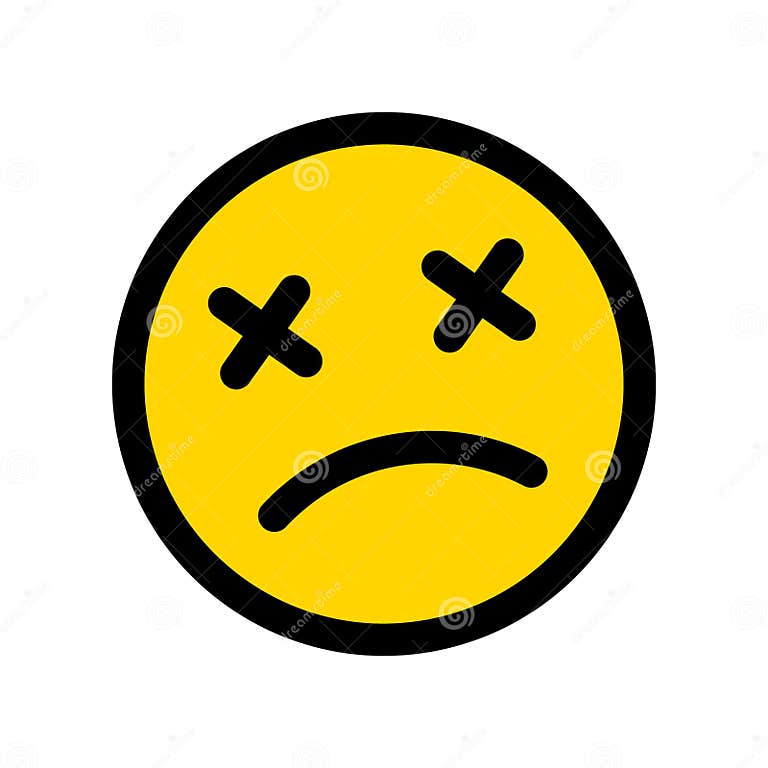 Illustration of the Yellow Dead Face. Vector. Stock Illustration ...