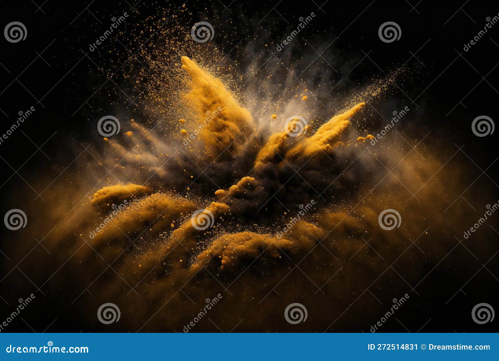 Yellow Dust Explosion on Black Background, Abstract, Backgrounds Stock ...