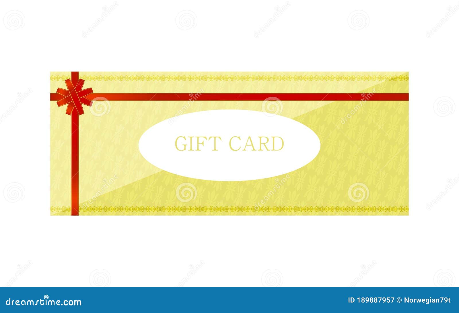 Illustration of Yellow Gift Card with Wrapping Ribbon. Stock Vector ...