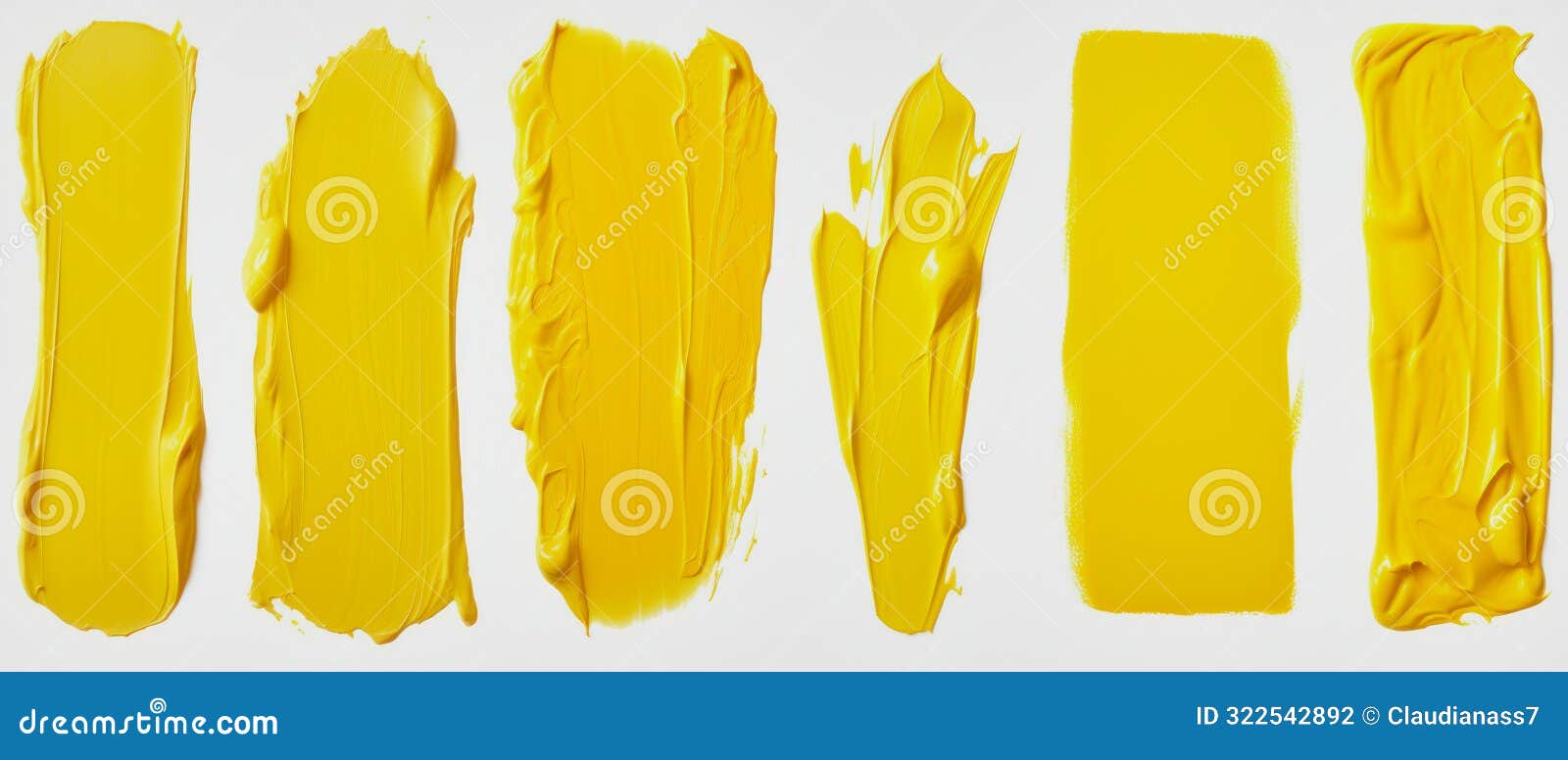 Illustration of Yellow Paint Strokes Against White Background Stock ...