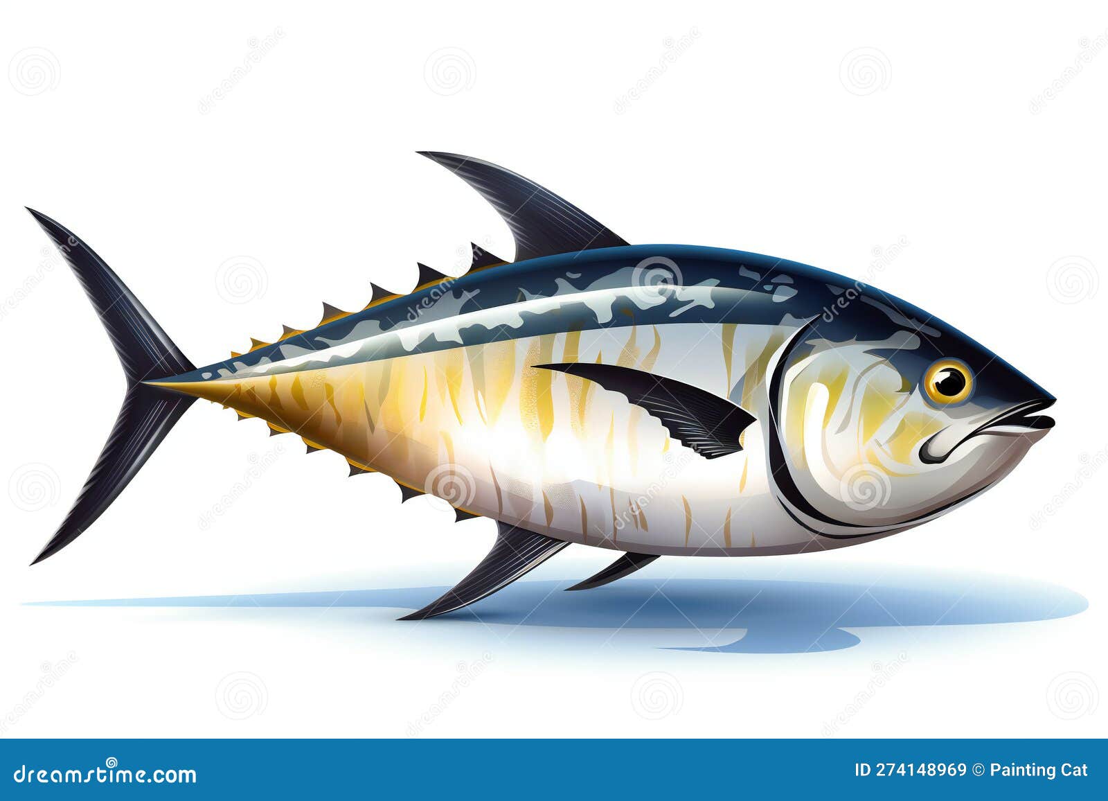 Yellow Fin Tuna Jumping Logo, A Modern Tuna Fish Vector Jumping Out Of ...
