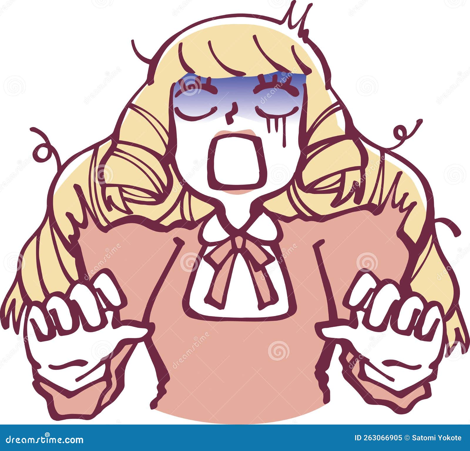 Illustration of a Young Lady in Shock Stock Illustration - Illustration ...