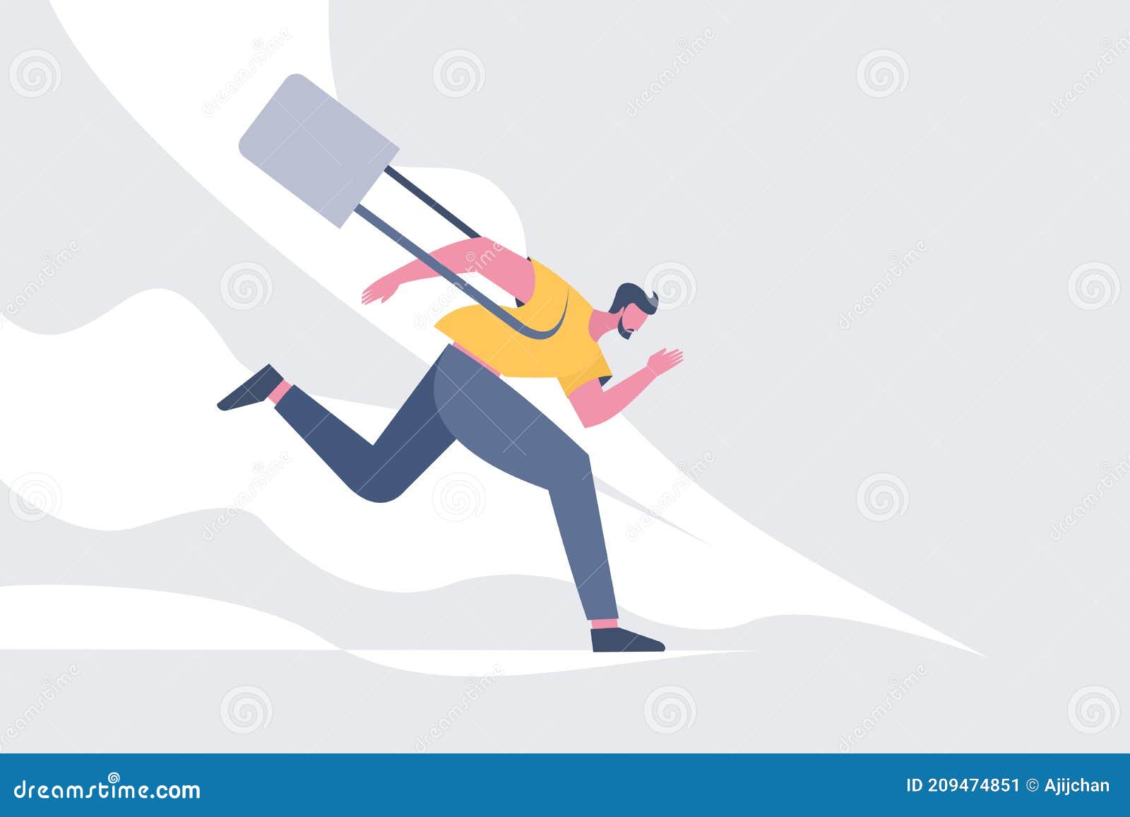 Illustration of a Young Man Running Fast Stock Vector - Illustration of ...