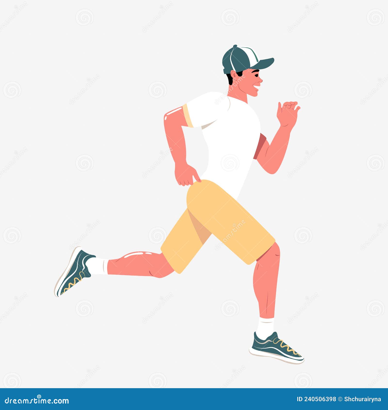 Illustration of a Young Man Running Stock Vector - Illustration of ...