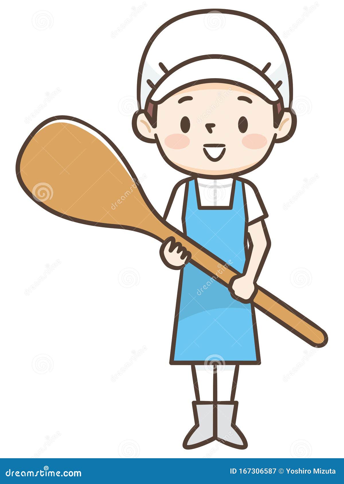 Illustration of a Young Smiling Cook Stock Vector - Illustration of ...