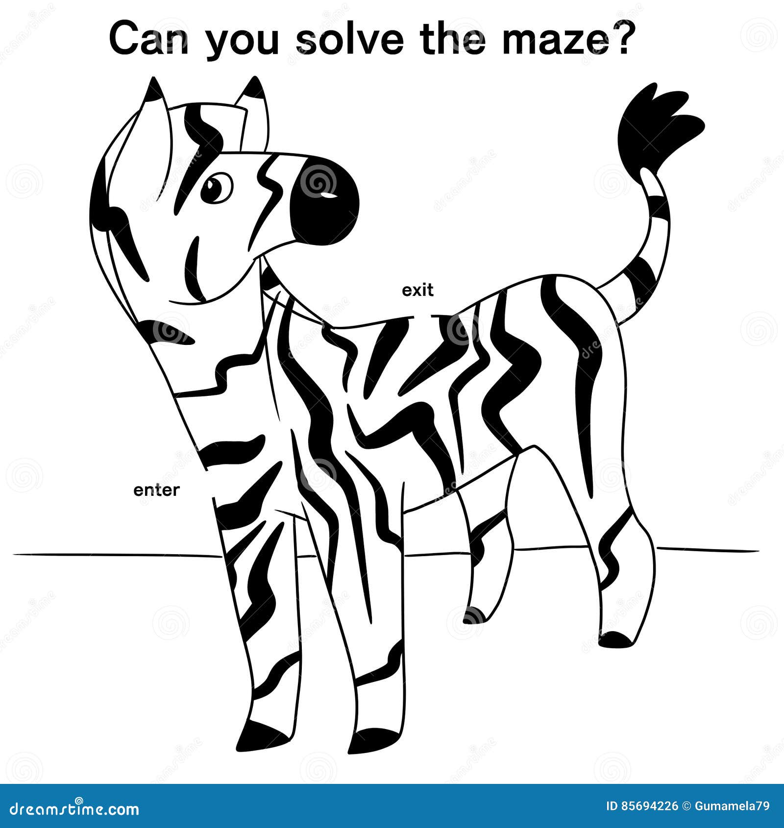 Illustration of a Zebra Maze Stock Illustration - Illustration of draw ...