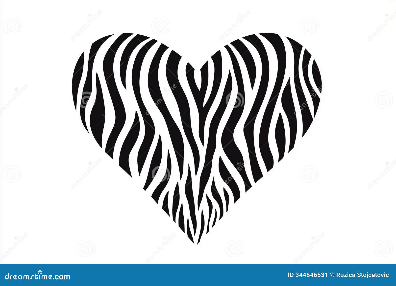 Illustration of Zebra Print Heart Isolated on a White Background Ai ...
