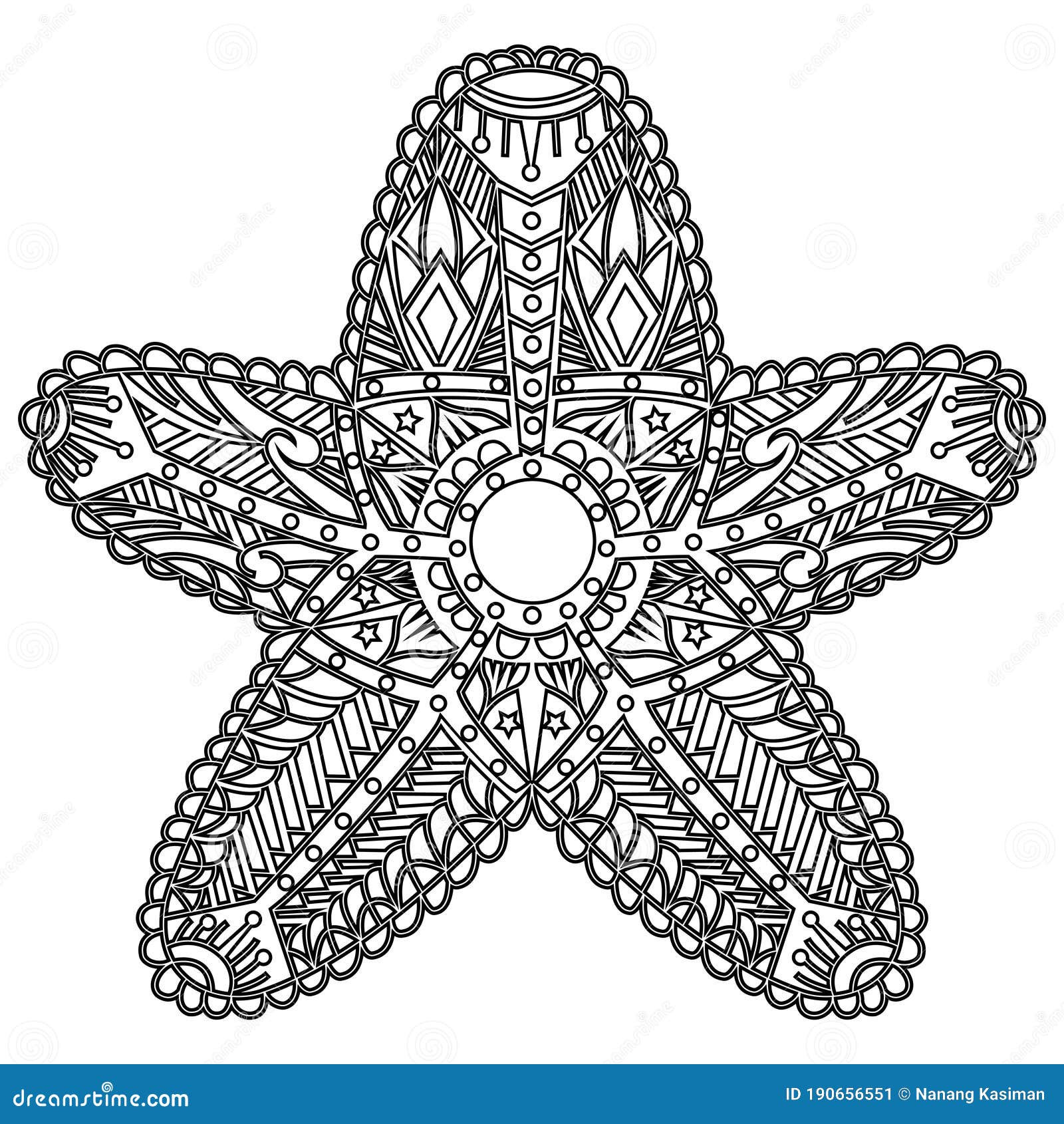 Zentangle Starfish on White Background Stock Vector - Illustration of ...