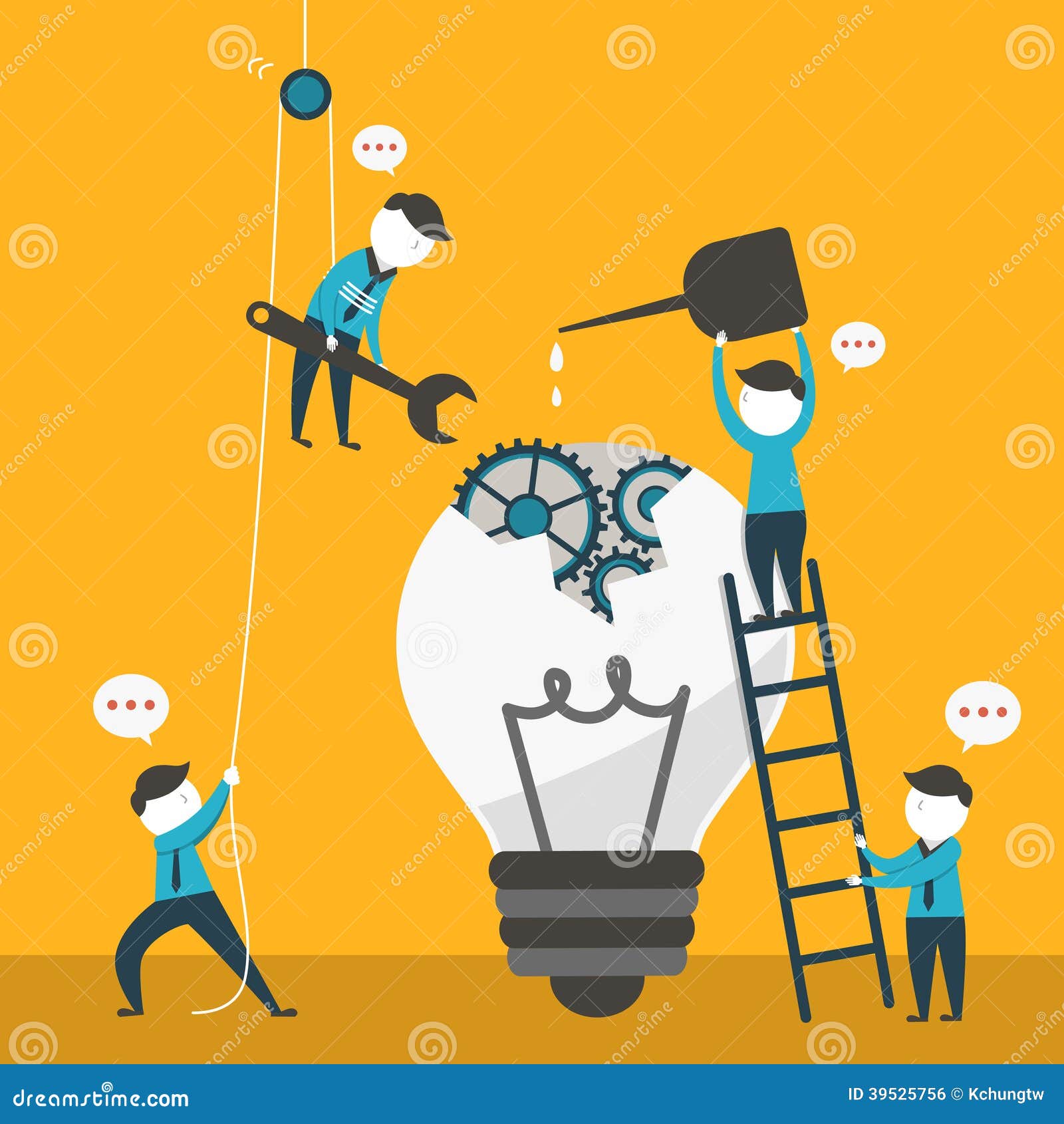 Illustrationbegrepp Av Lagarbete Vektor Illustrationer - Illustration ...