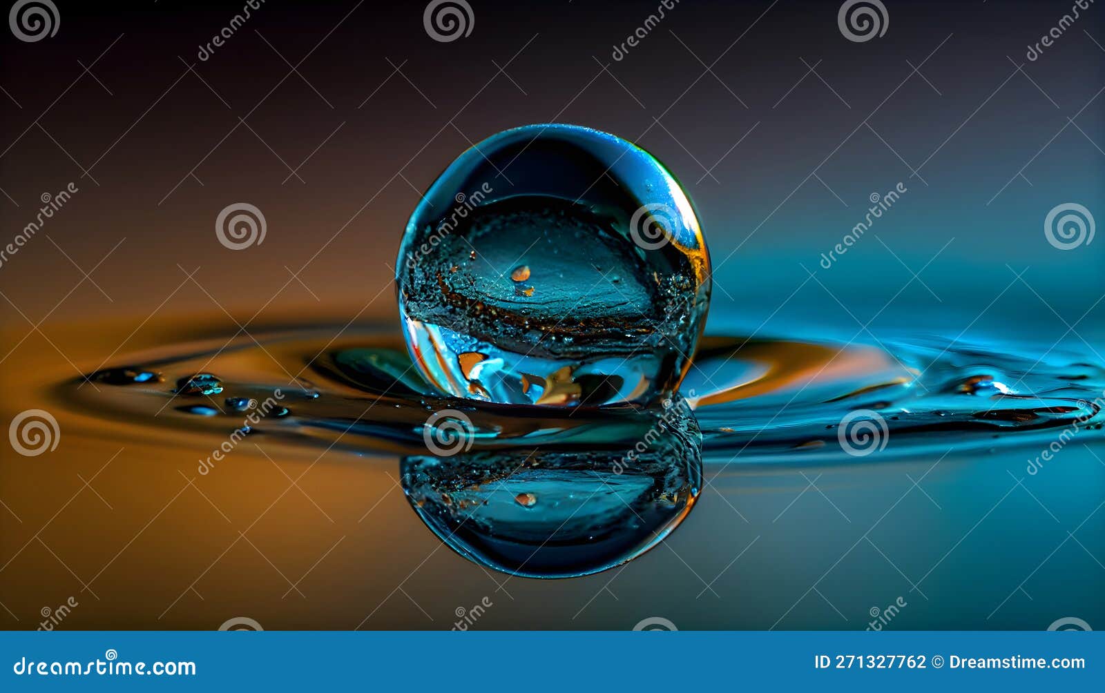 Illustratione Generative AI Water Drop Macro Stock Photo - Image of ...