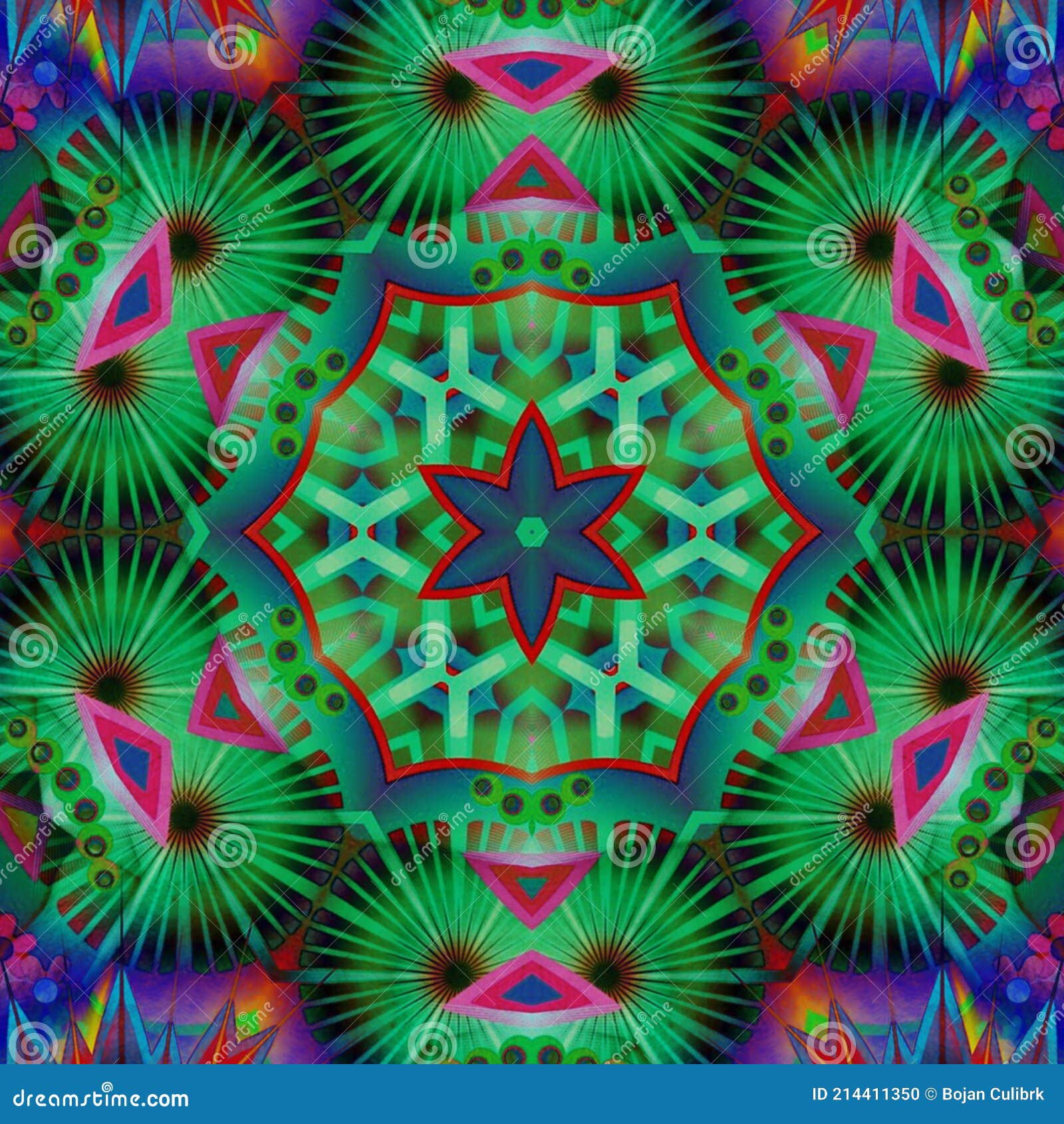 Symmetry. Abstract Digital Artwork. Symmetry and Mandala Art Stock ...