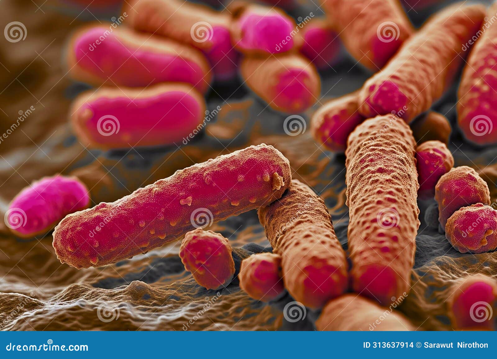Illustrations of Bacteria Under the Microscope Stock Illustration ...