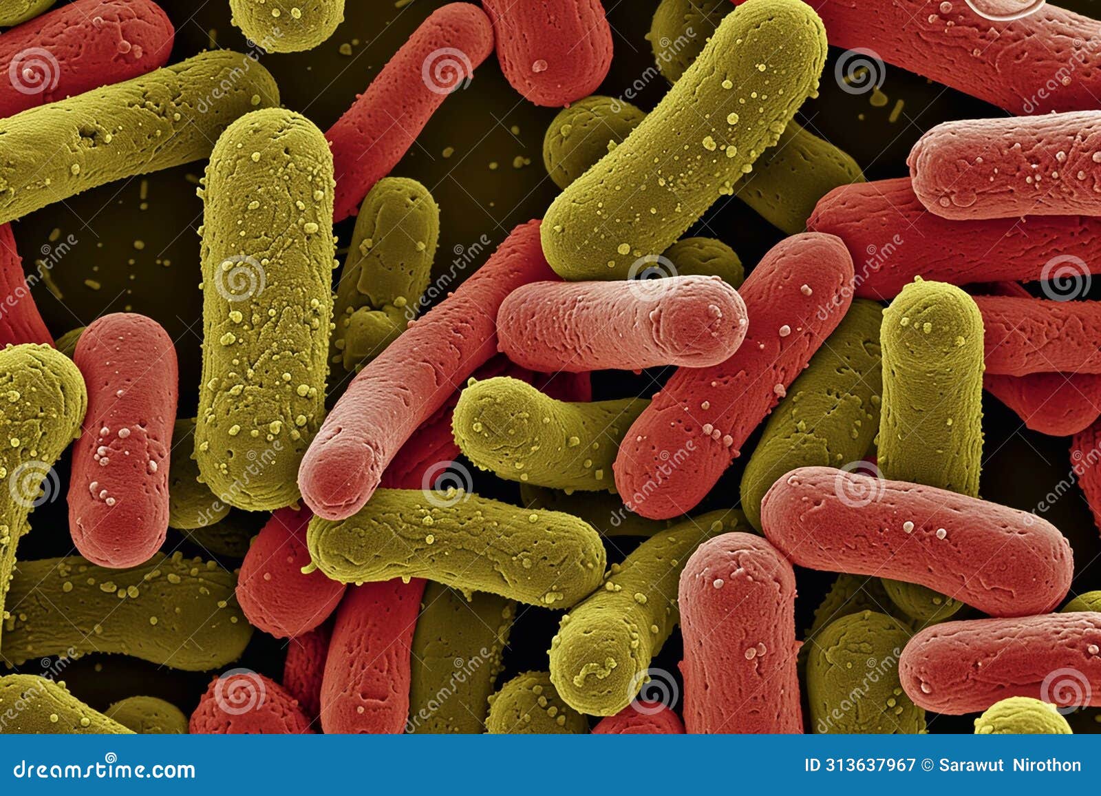 Illustrations of Bacteria Under the Microscope Stock Illustration ...