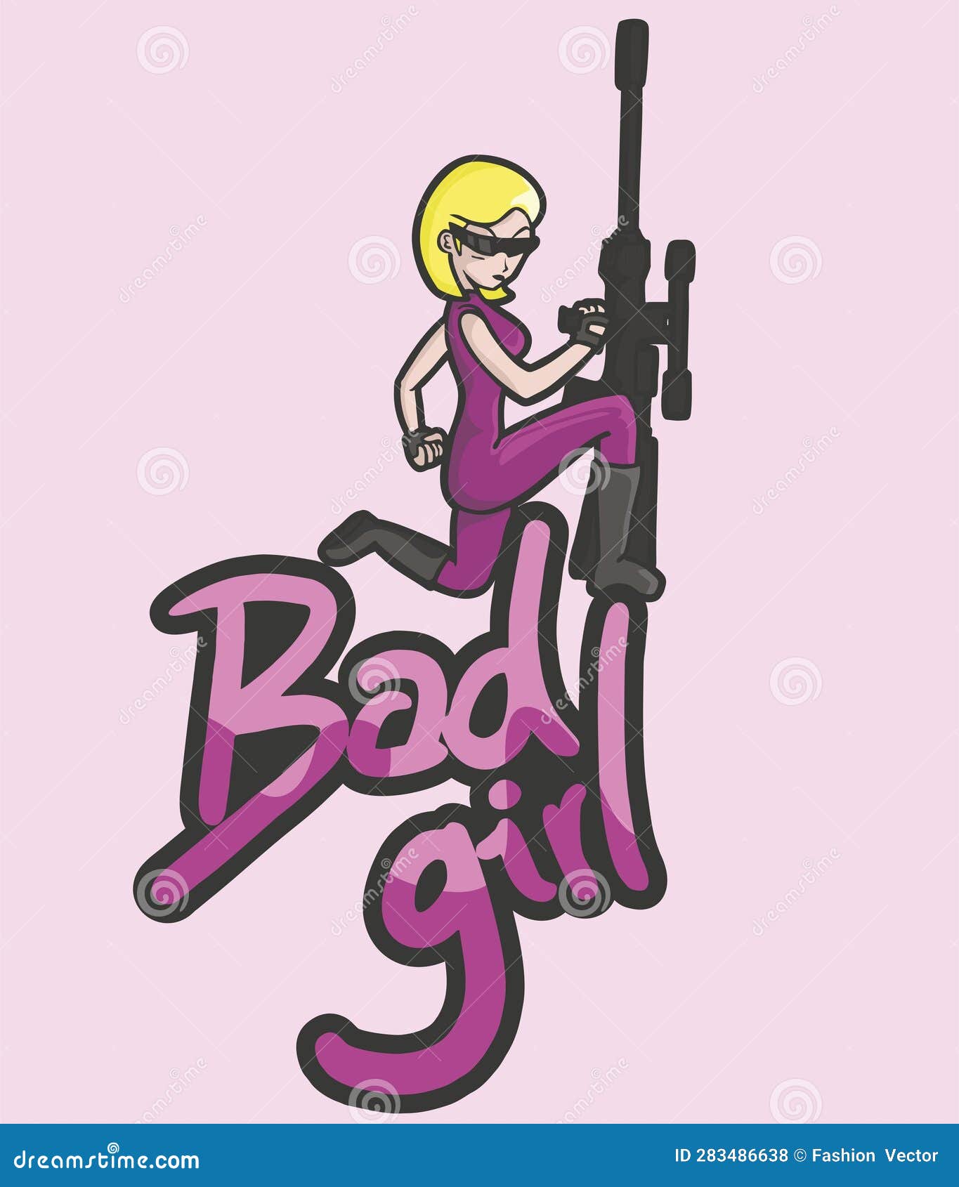 Bad girls print vector art stock vector. Illustration of llittle ...