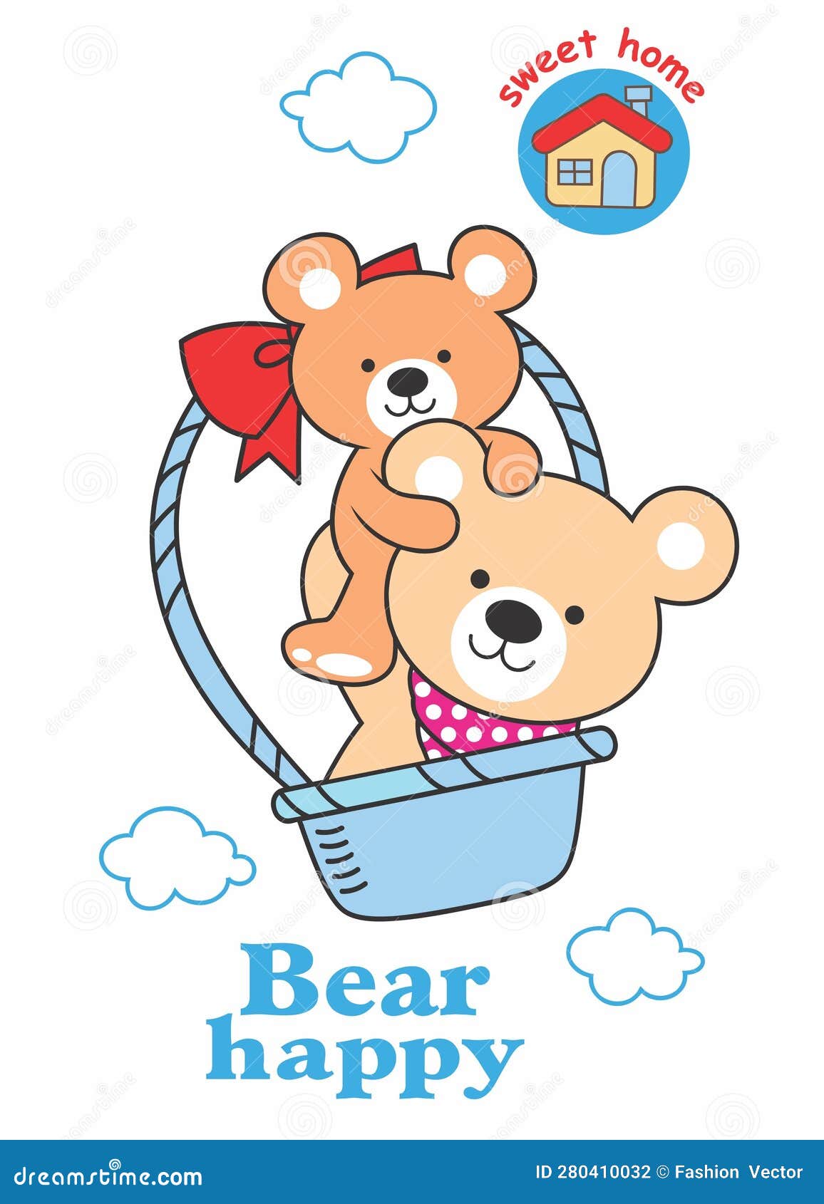 Bear Happy Print Vector Art Stock Vector - Illustration of tropical ...