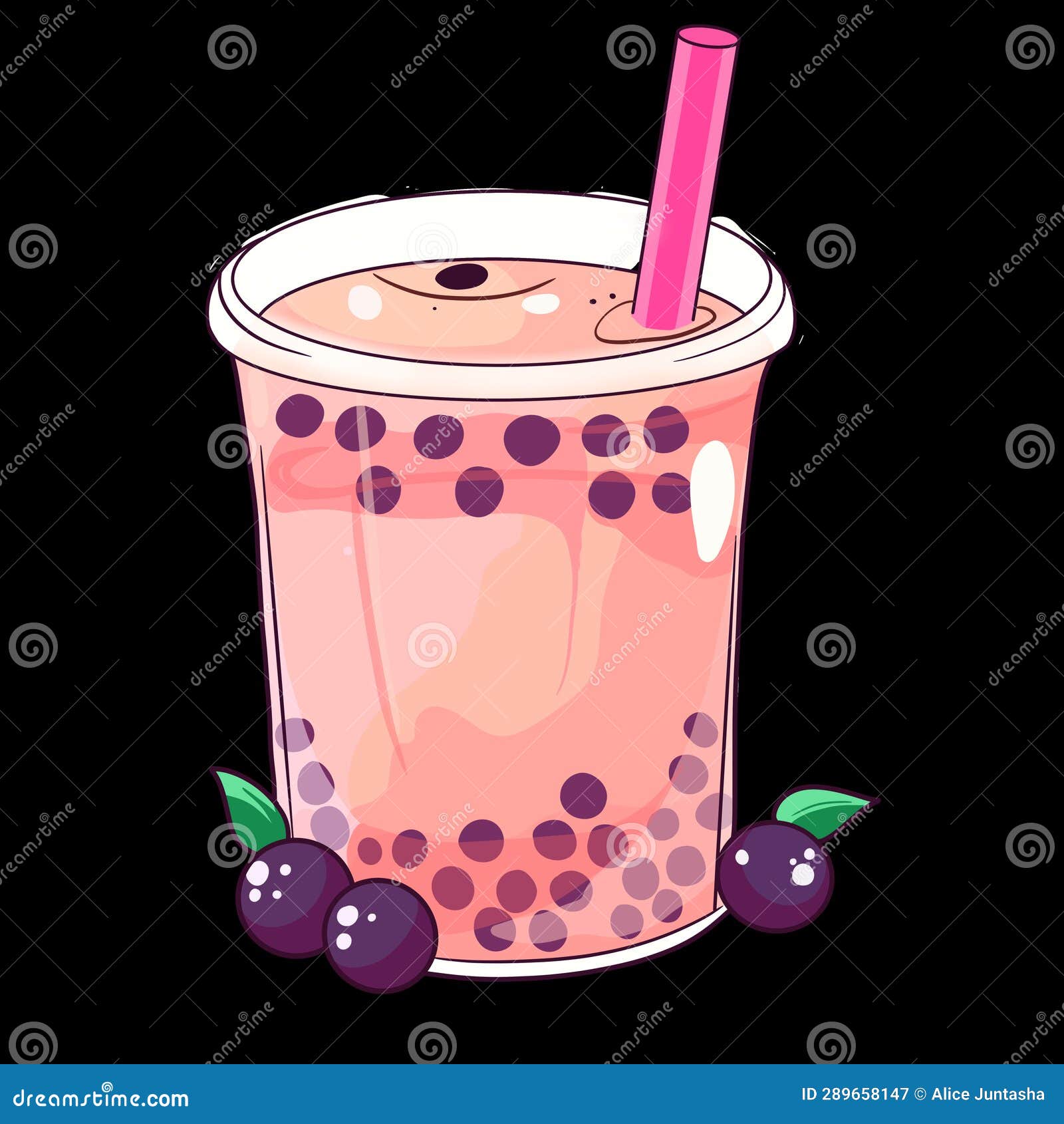 Bubble Tea. Fruit Flavors Of Bubble Tea. Cartoon Vector | CartoonDealer ...