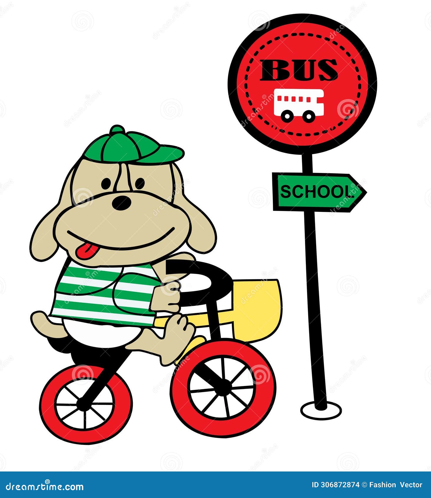 Cartoon Cycle Print Vector Art Stock Vector - Illustration of vector ...