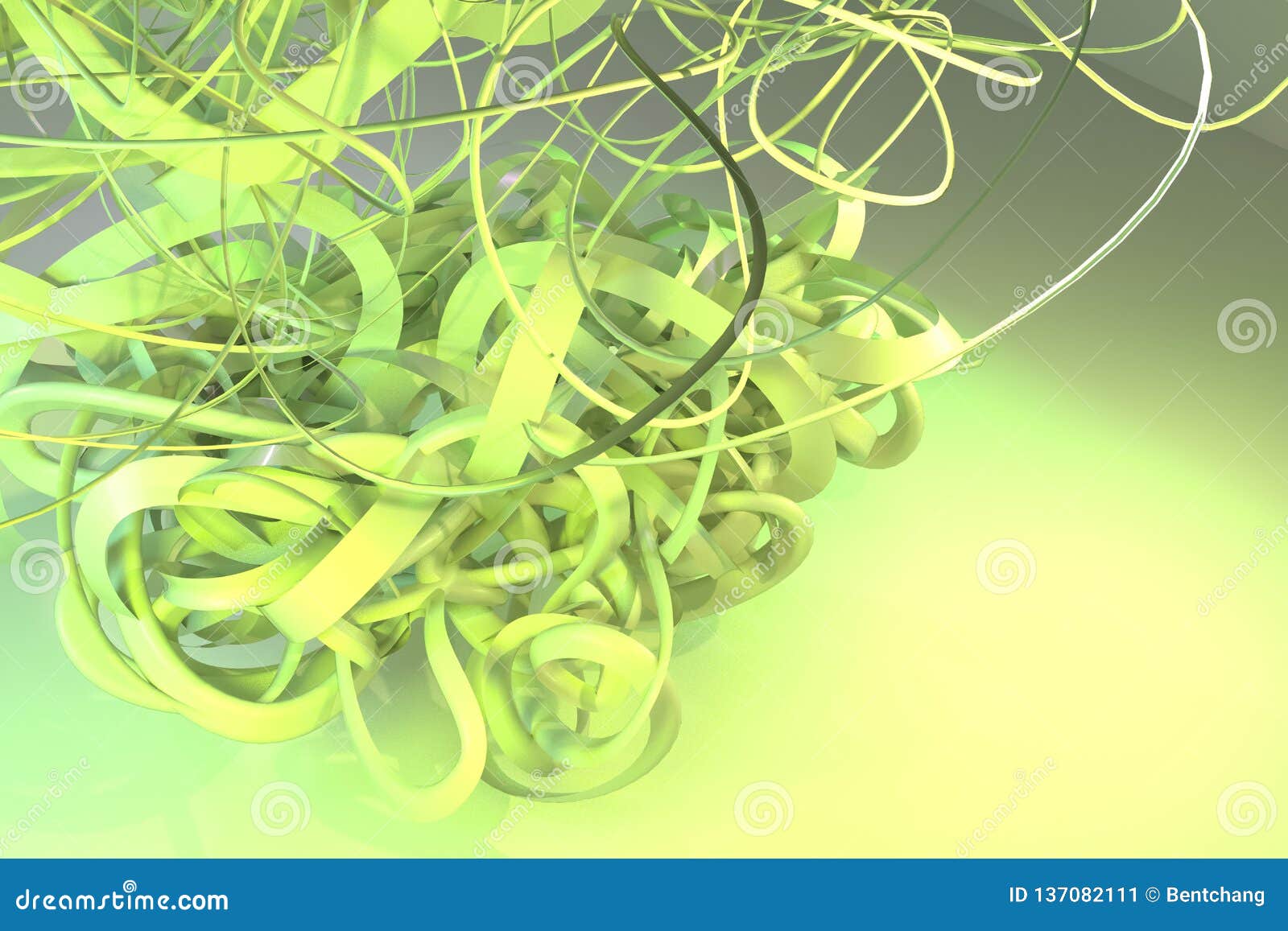 Illustrations of CGI Composition, Bunch of Messy String, Geometric for ...