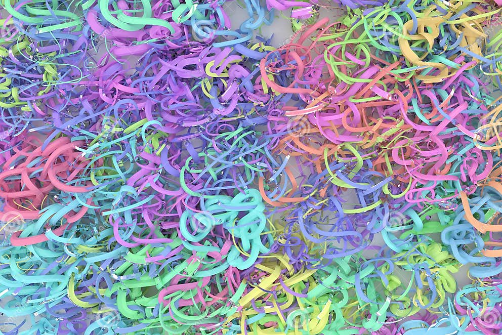 Illustrations of CGI Composition, Messy String, Geometric for Graphic ...