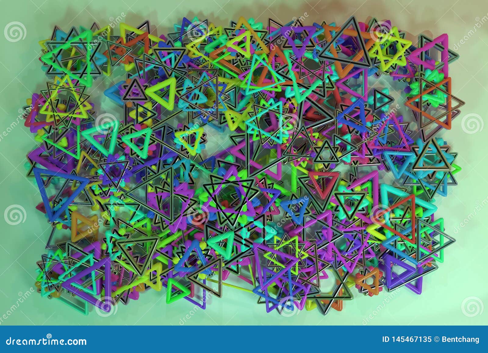 Illustrations of CGI Geometric, Bunch of Triangle & Star, View from Top ...