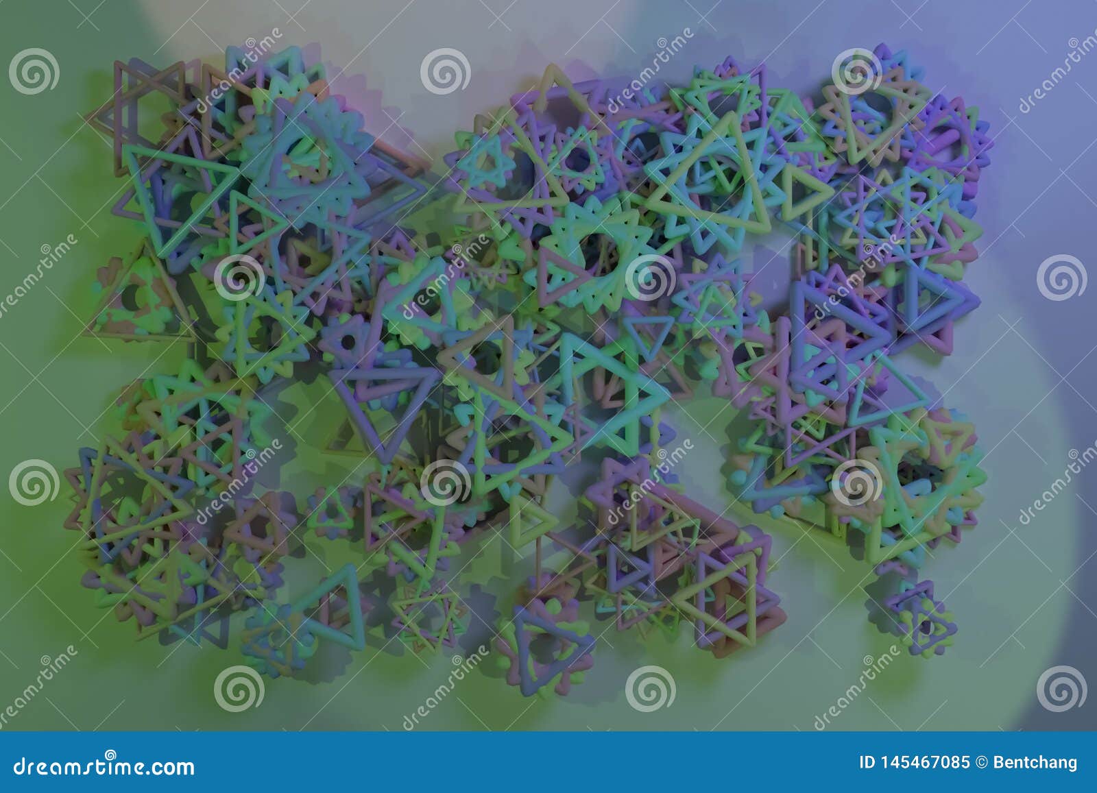 Illustrations of CGI Geometric, Bunch of Triangle & Star, View from Top ...