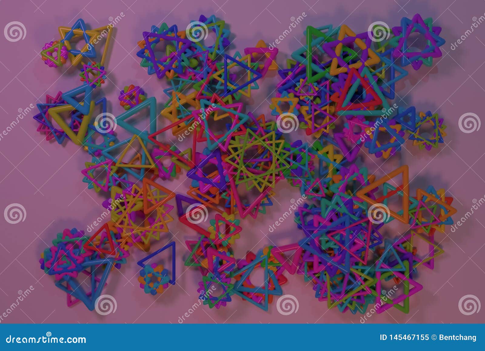 Illustrations of CGI Geometric, Bunch of Triangle & Star, View from Top ...