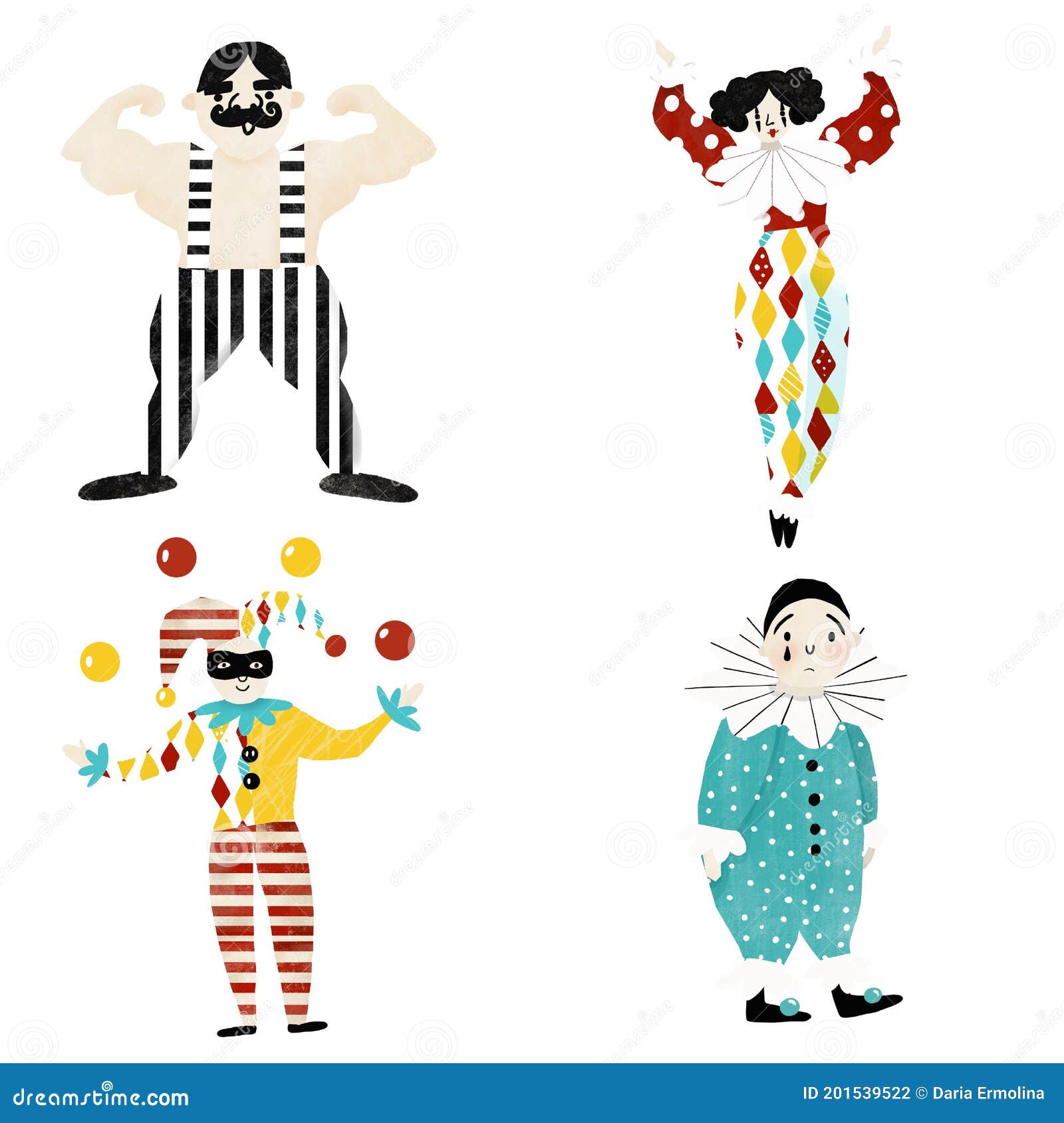 Illustrations with Circus Performers Stock Illustration - Illustration ...