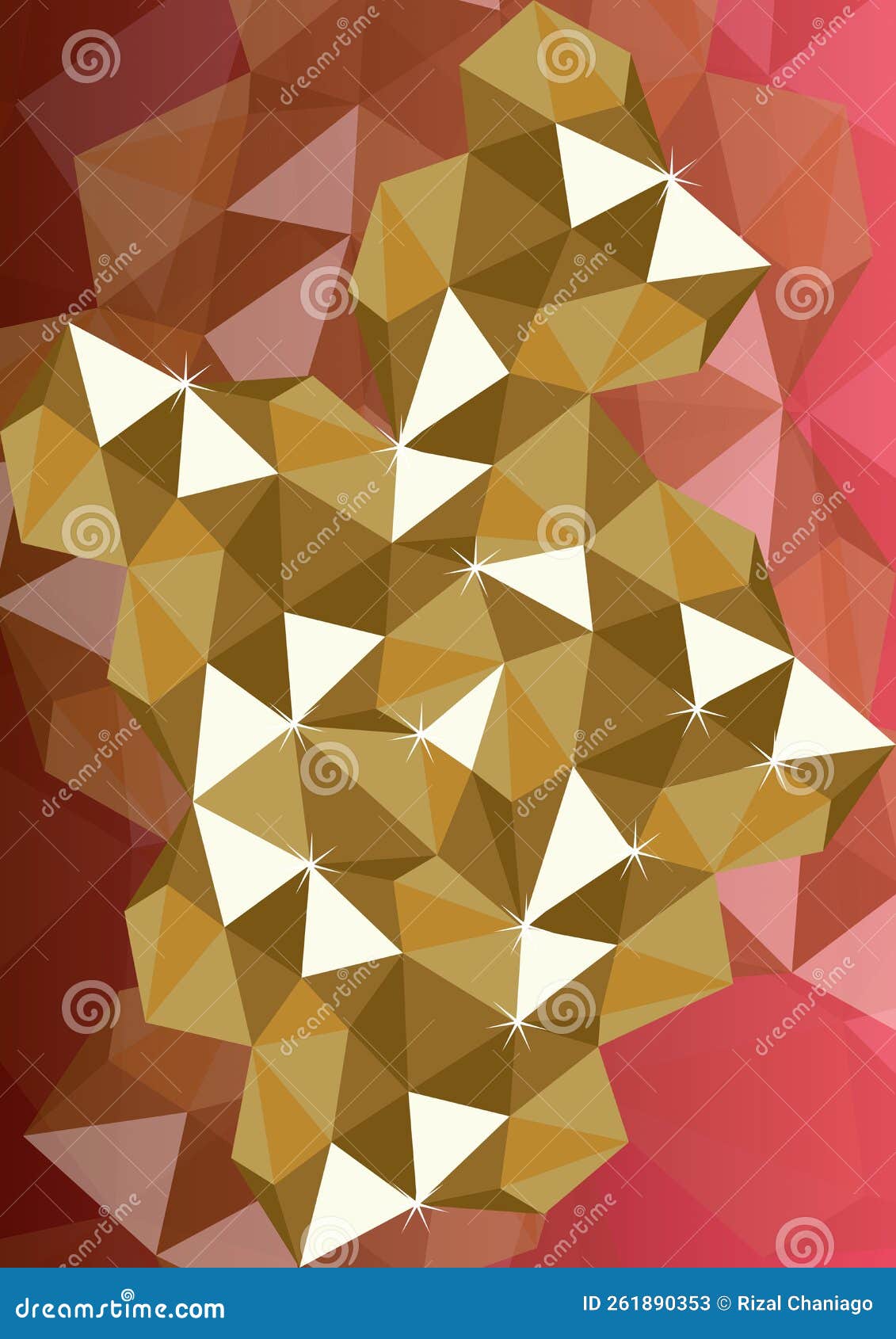 The Illustrations and Clipart. Abstract Background with Gold Triangles ...
