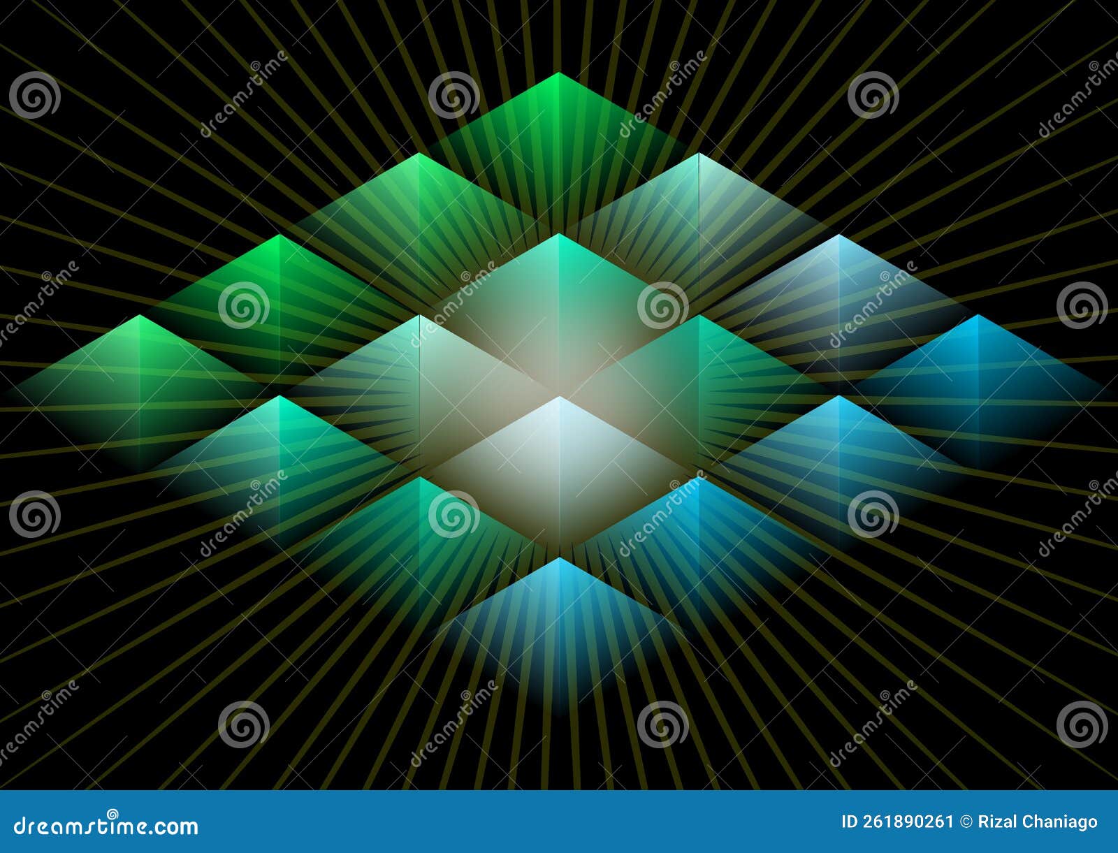 The Illustrations and Clipart. Abstract Background with Green Triangles ...