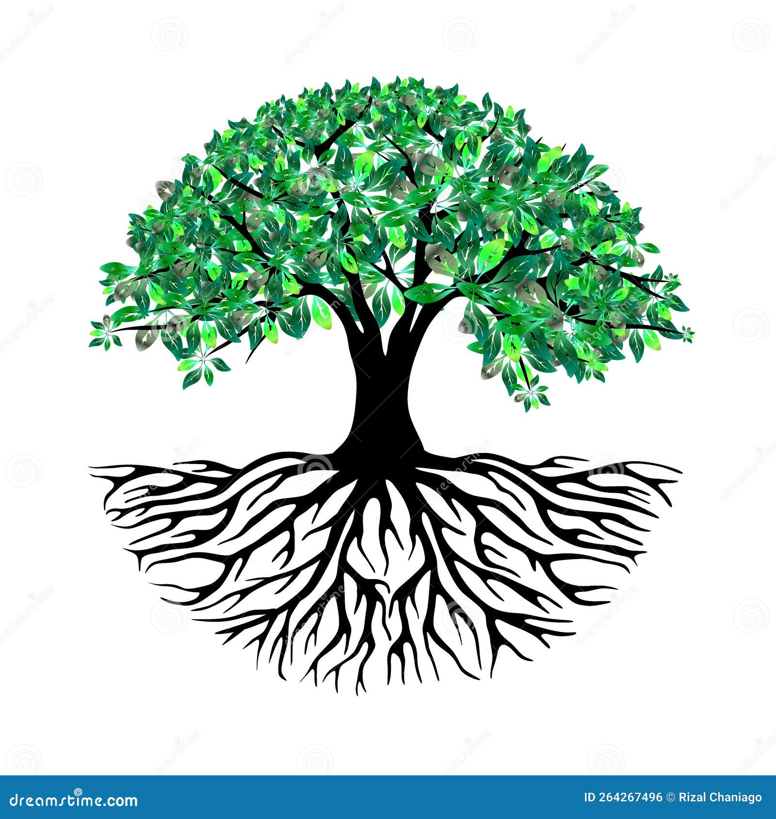 The Illustrations and Clipart. Tree in the Shape of a Heart on White ...